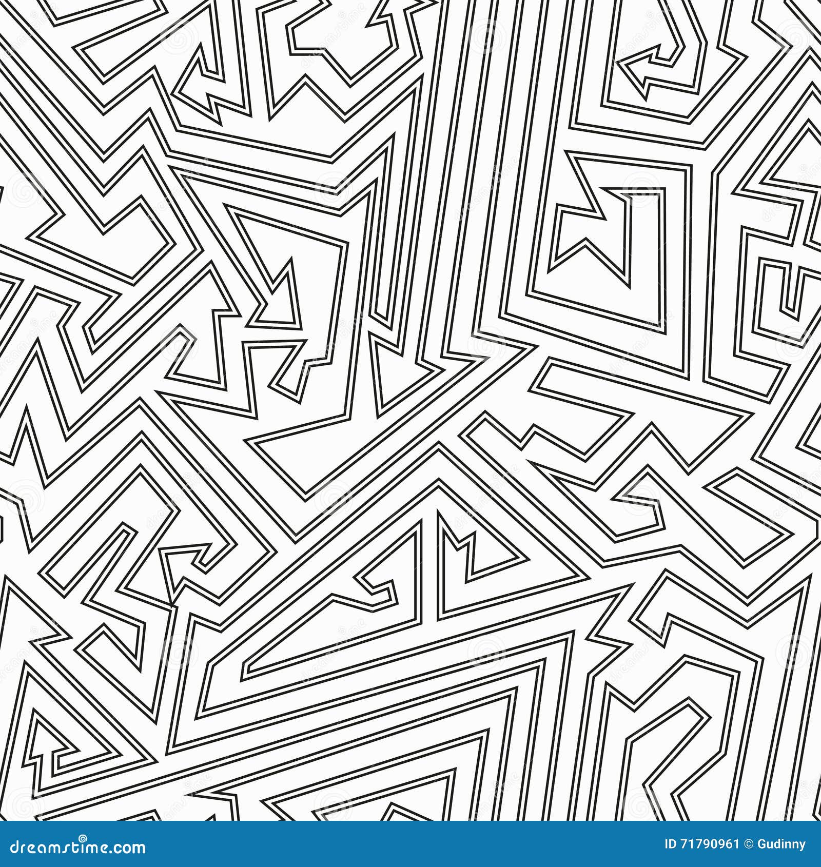 Monochrome Maze Seamless Pattern. Stock Illustration - Illustration of ...