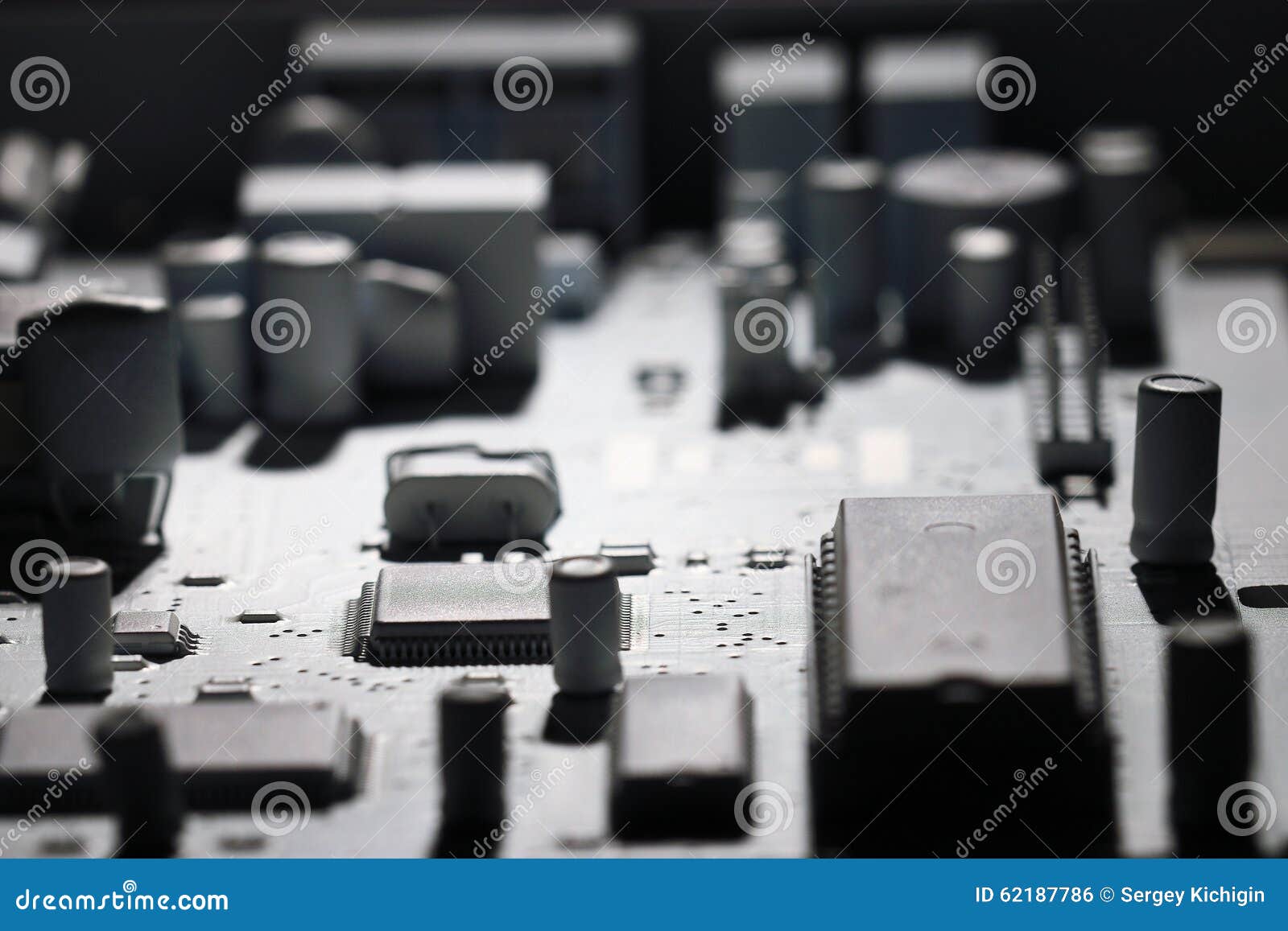 Monochrome Microelectronics Background Chips Stock Photo - Image of ...