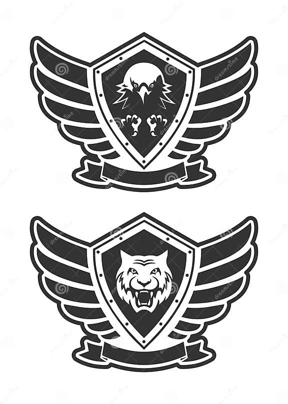 Monochrome Military Unit Logo. Stock Vector - Illustration of heraldry ...