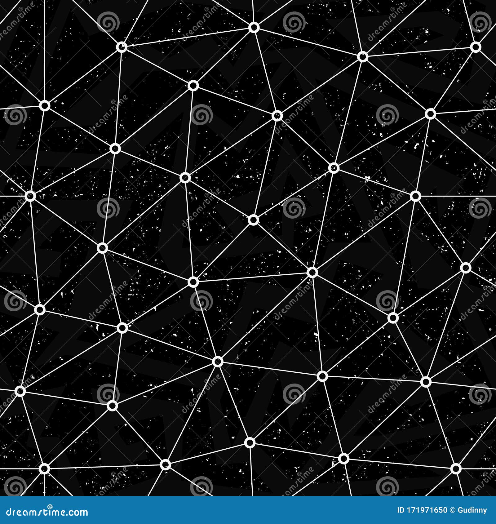 Monochrome Molecule Triangle Pattern with Grunge Effect Stock Vector ...