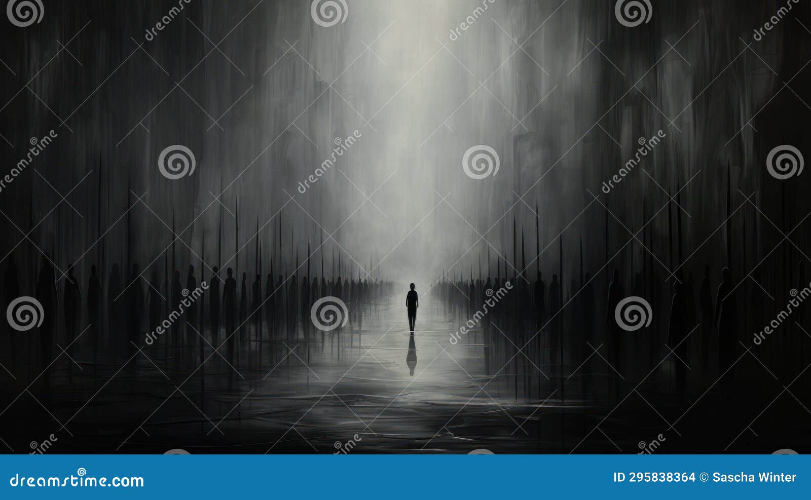 Monochrome Mosaic: a Crowd in Grid Texture Stock Photo - Image of ...