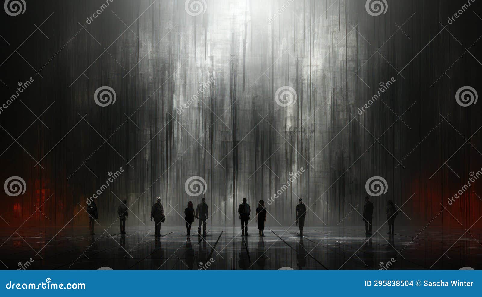 Monochrome Mosaic: a Crowd in Grid Texture Stock Photo - Image of ...