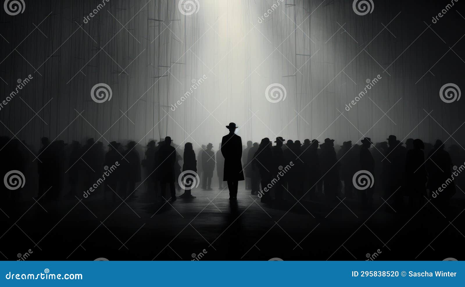 Monochrome Mosaic: a Crowd in Grid Texture Stock Photo - Image of ...