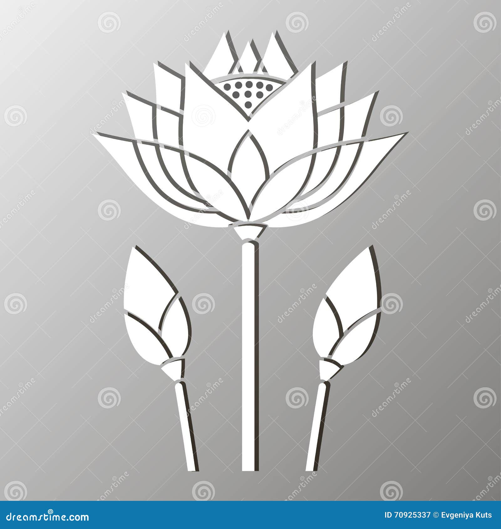 Monochrome Mosaic of a Stylized Lotus Flower Stock Vector ...