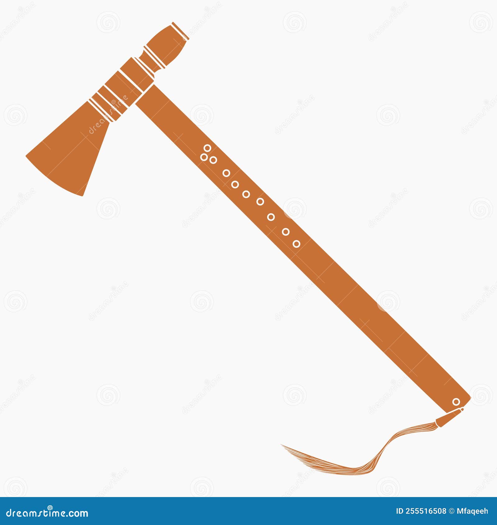 Monochrome Native American Tomahawk Axe Vector Illustration Stock ...
