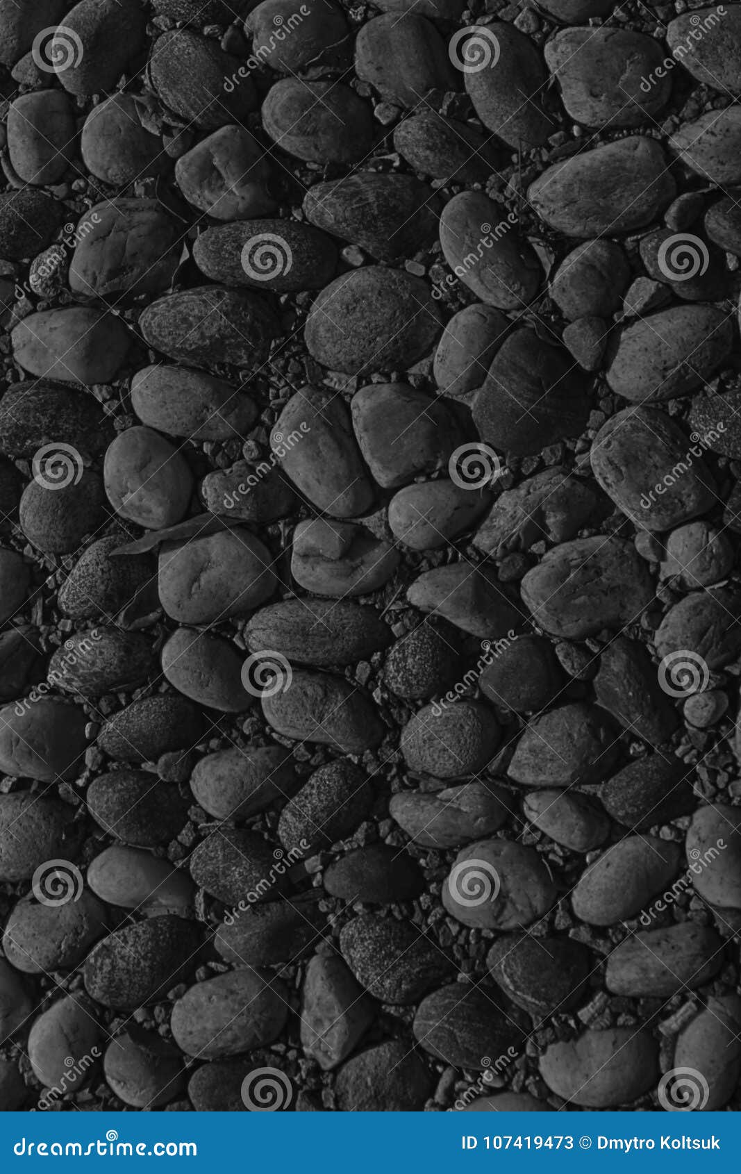 Monochrome Nice Background Image of Pebbles, Round Rocks Texture Stock ...