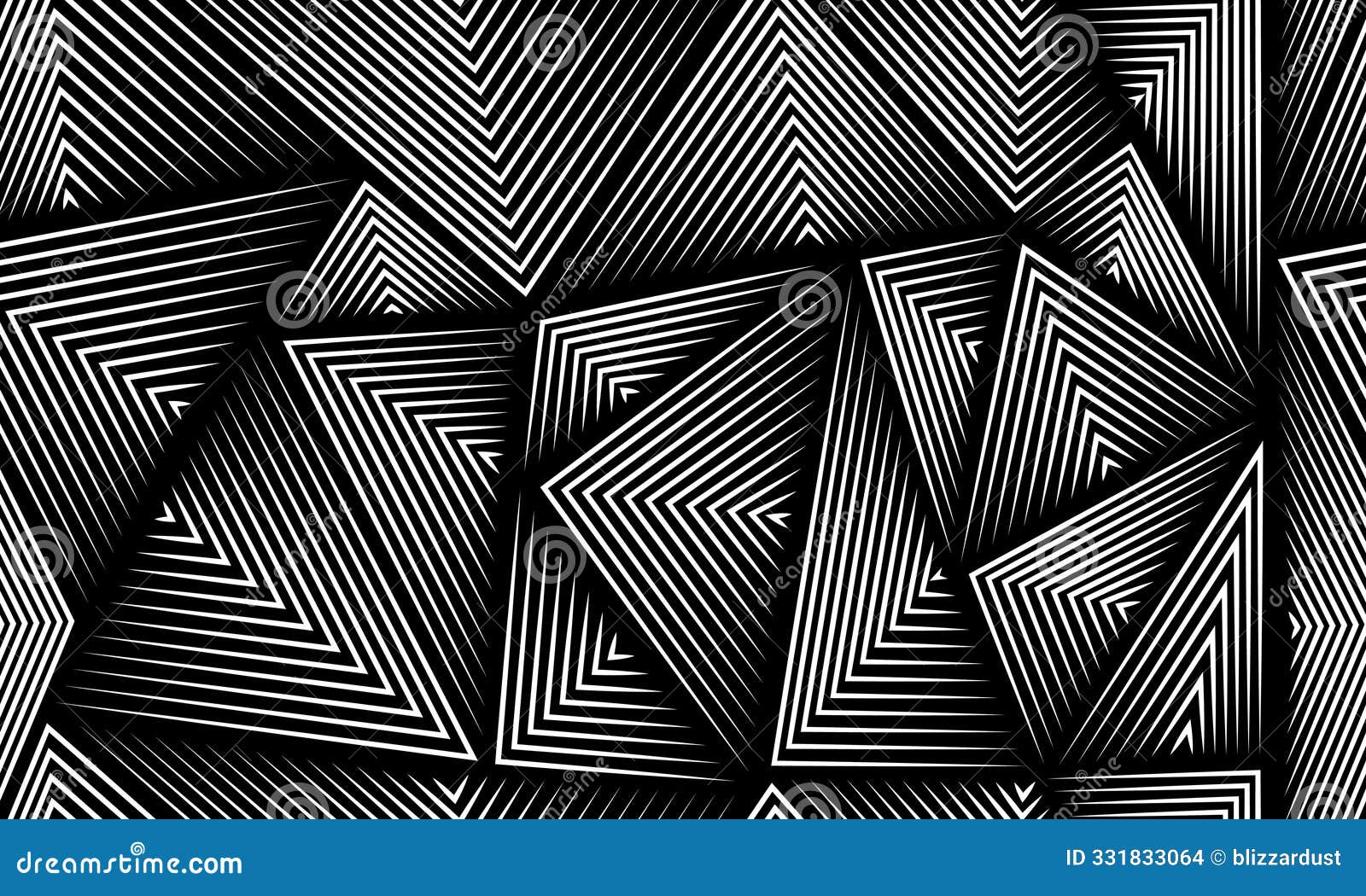 Monochrome Op Art and the Illusion of Depth Stock Illustration ...