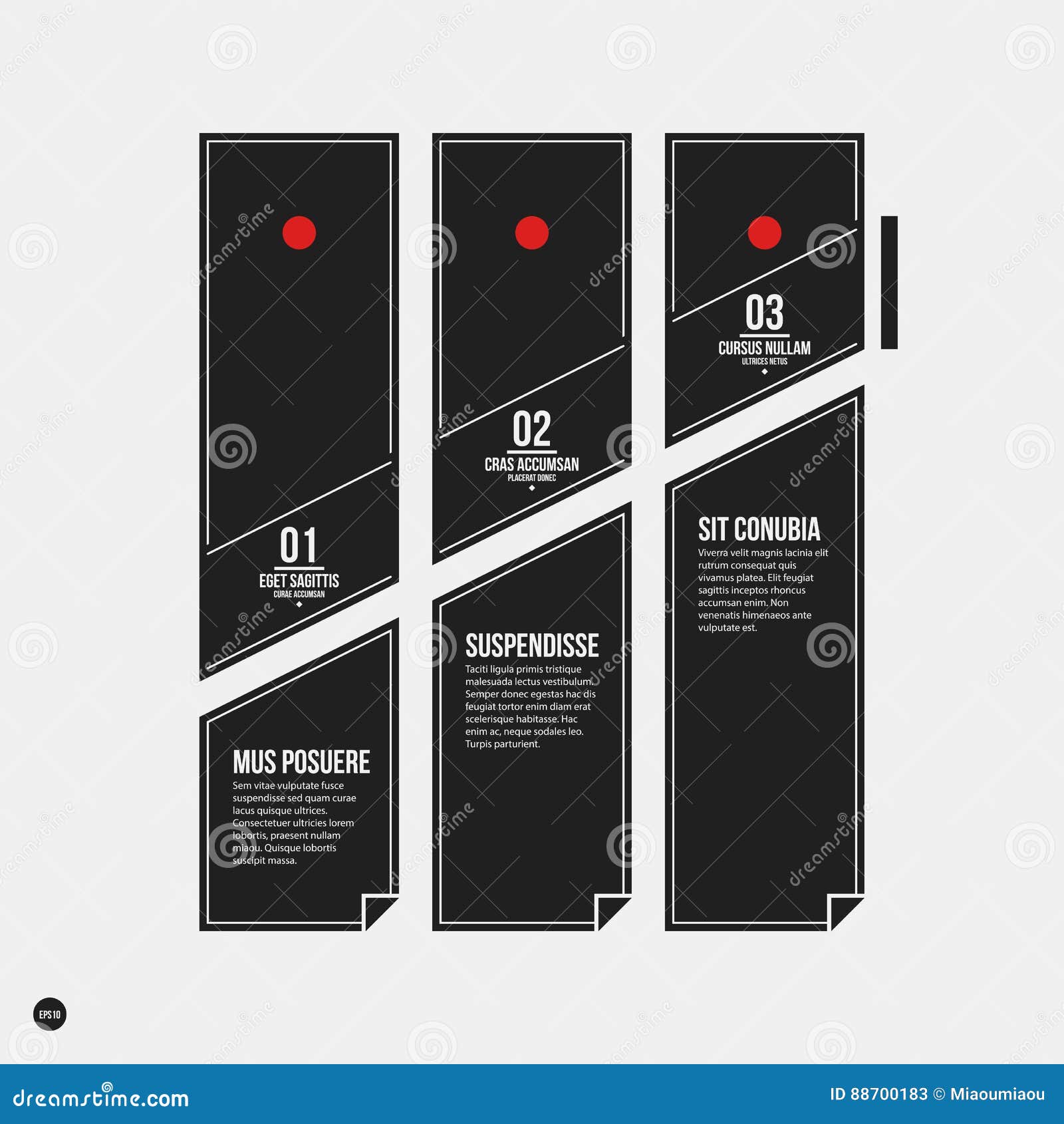 Monochrome Options Template in Strict Contrast Style Stock Vector ...