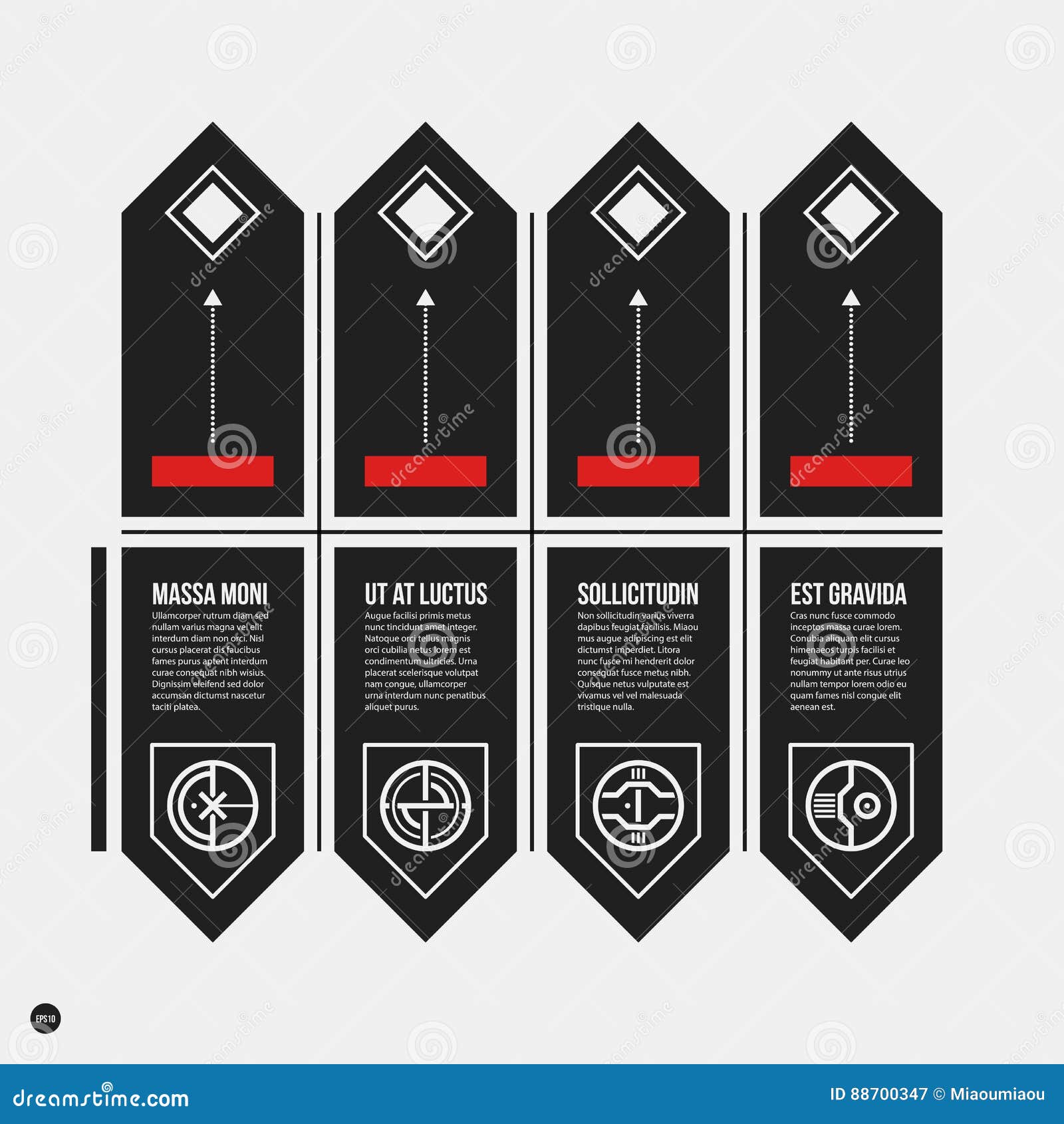 Monochrome Options Template in Strict Contrast Style Stock Vector ...