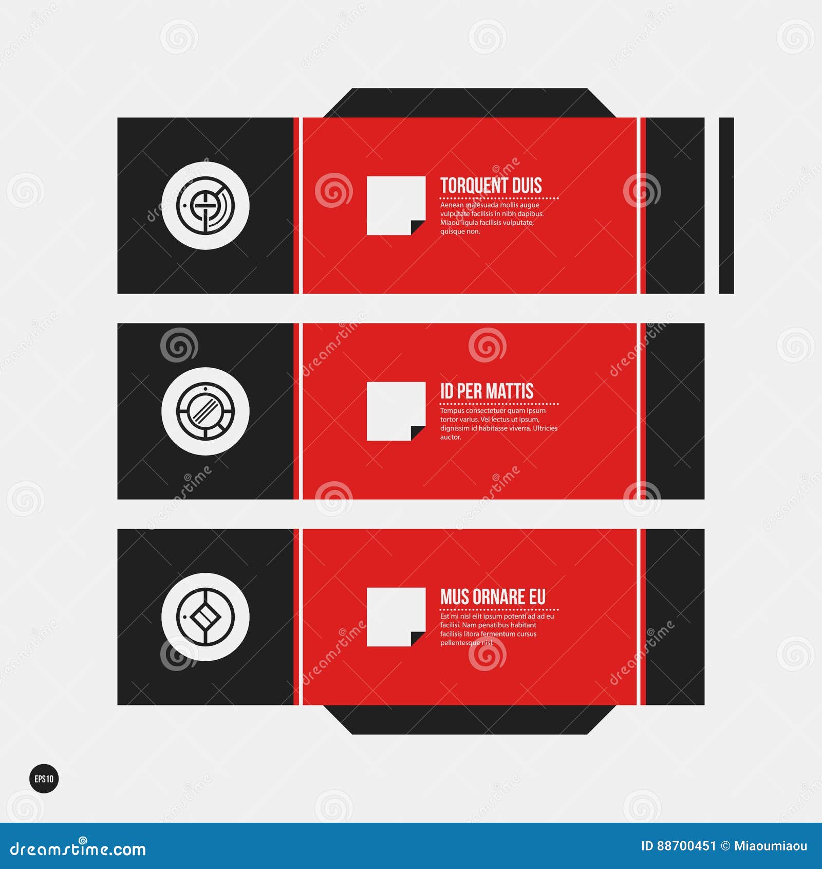 Monochrome Options Template in Strict Contrast Style Stock Vector ...