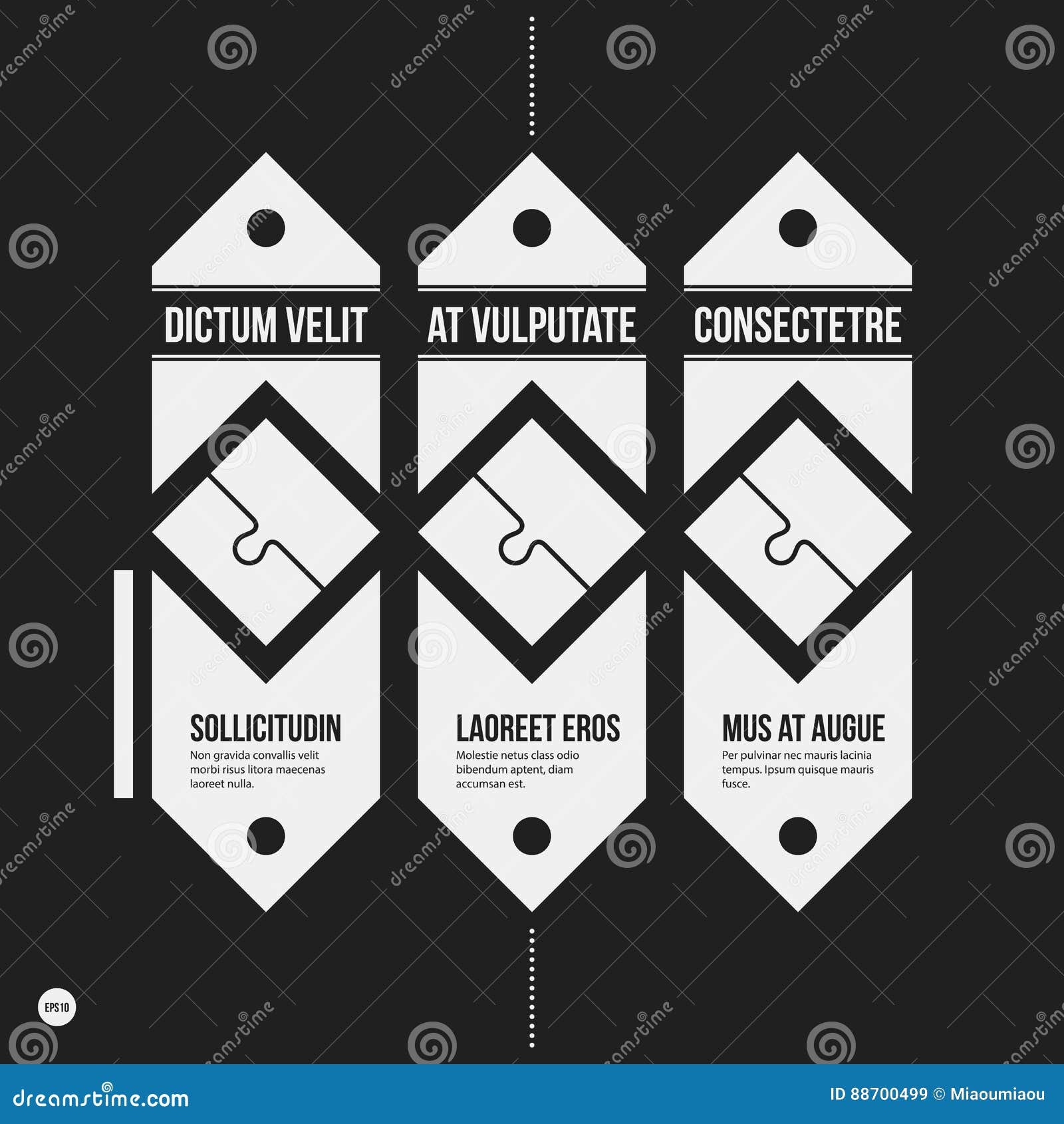 Monochrome Options Template in Strict Contrast Style Stock Vector ...