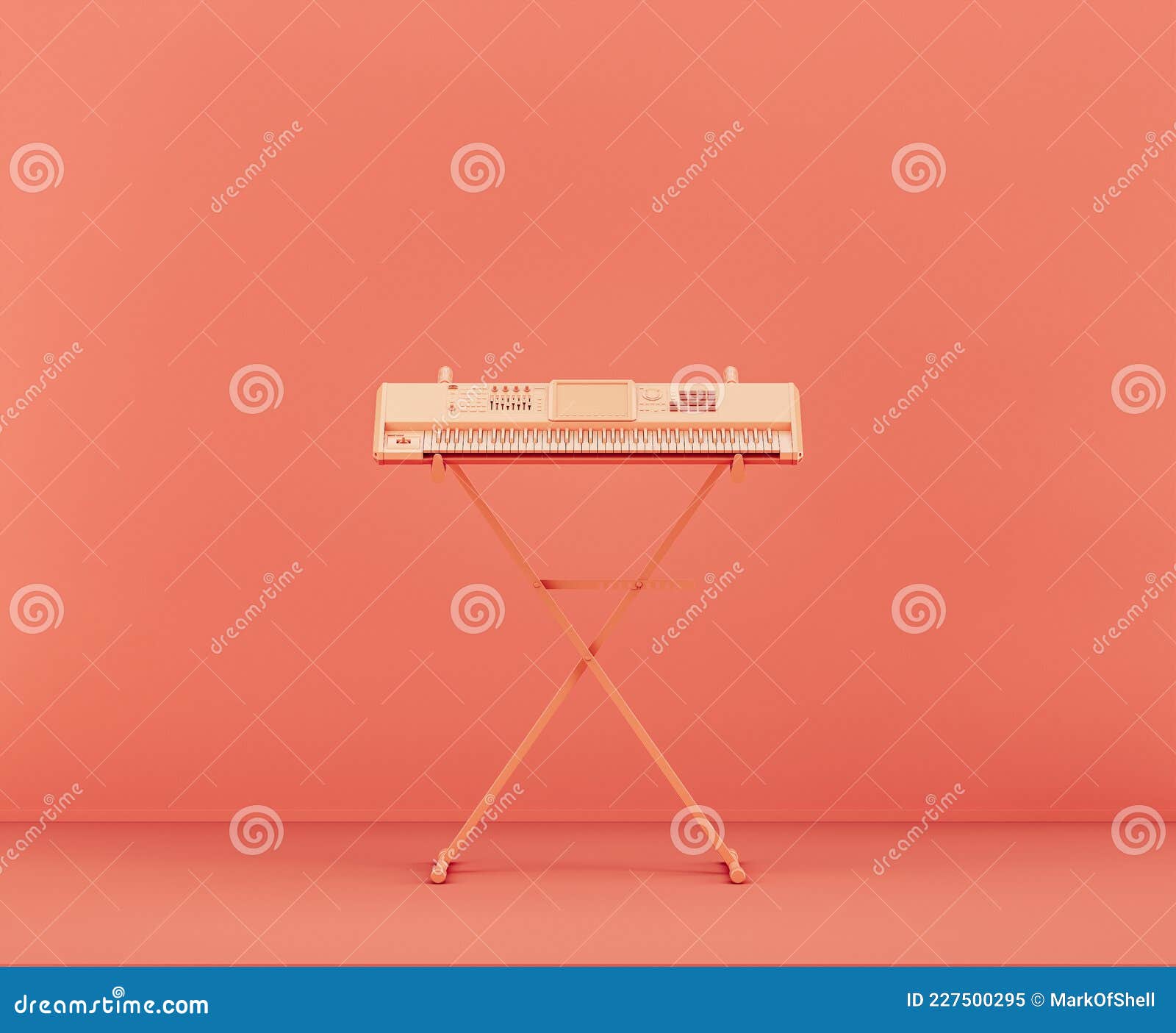 Monochrome Orange Color Studio Keyboard Stand and Keyboard on it in a ...