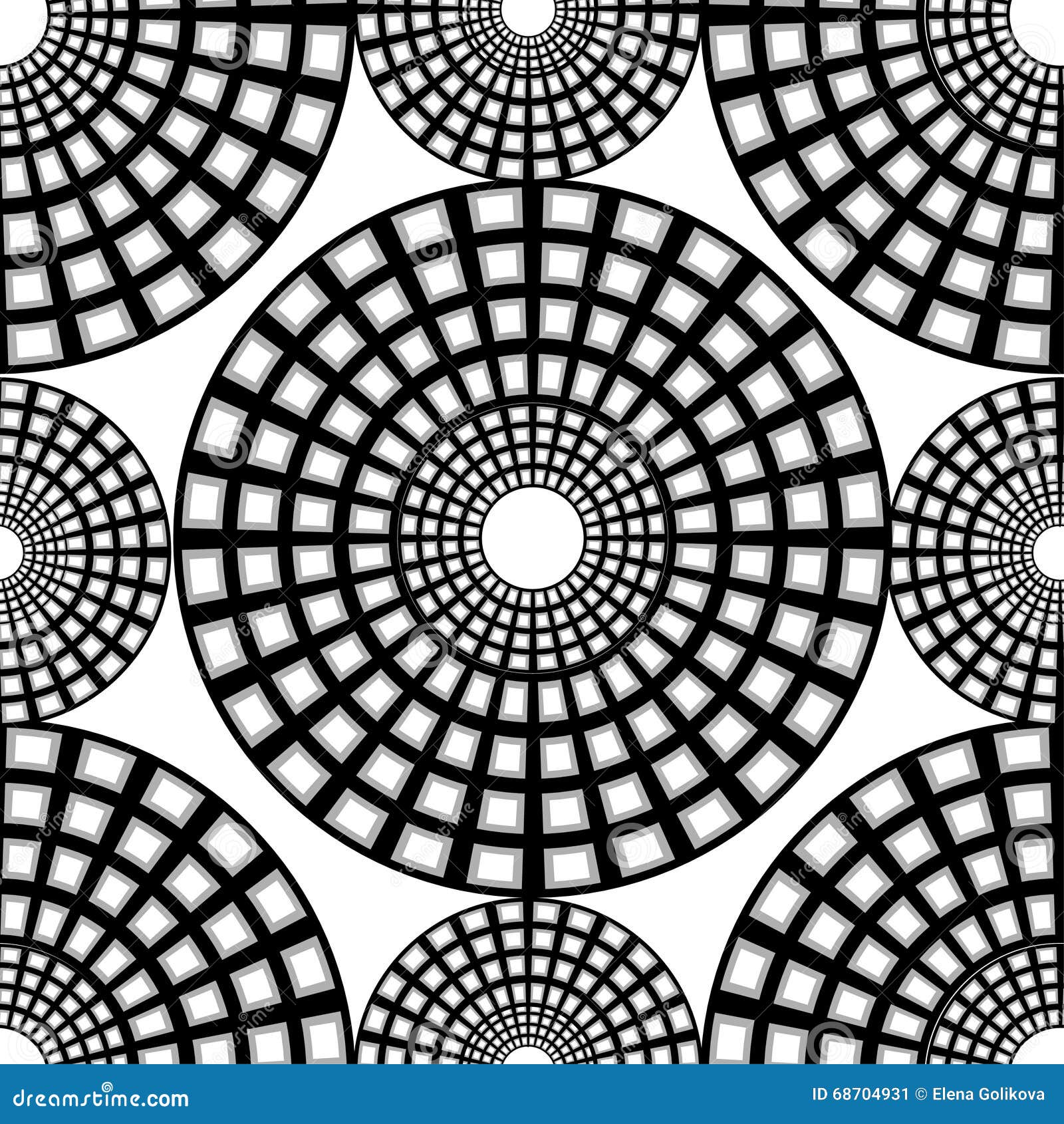 Monochrome Pattern of Checkered Circles Stock Vector - Illustration of ...
