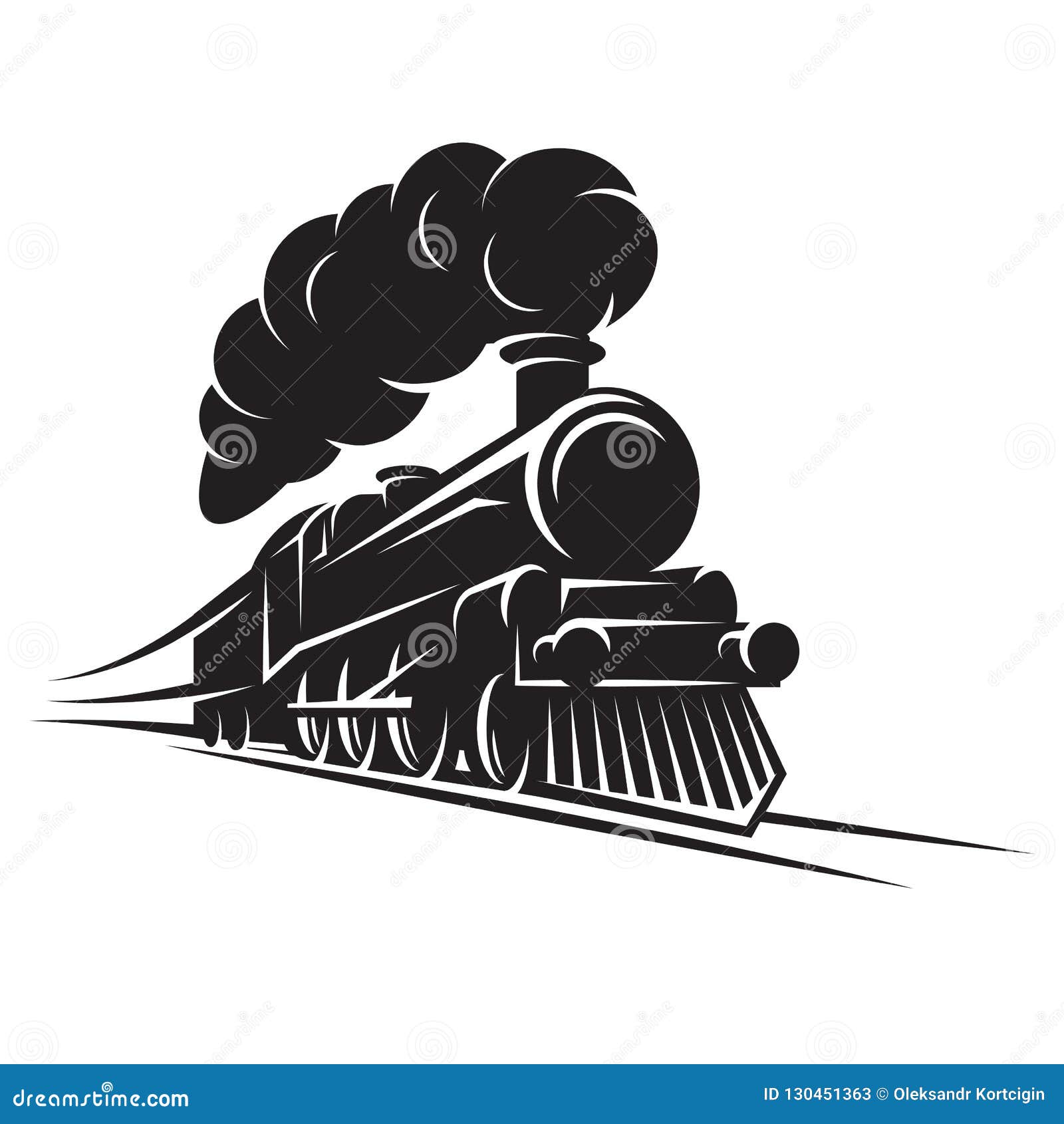 Monochrome Pattern for Design with Retro Train on Rails. Vector ...