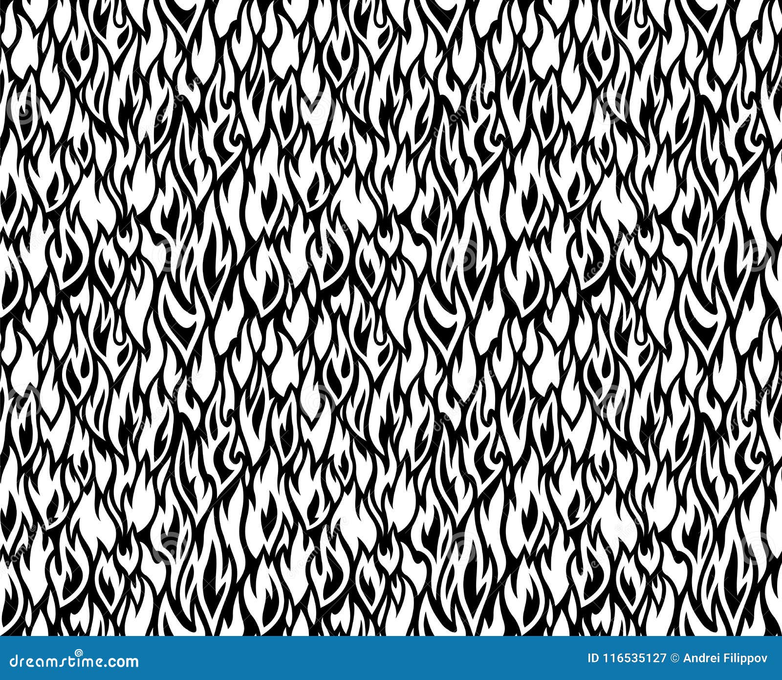 Monochrome Pattern with Fire Stock Vector - Illustration of coloring ...