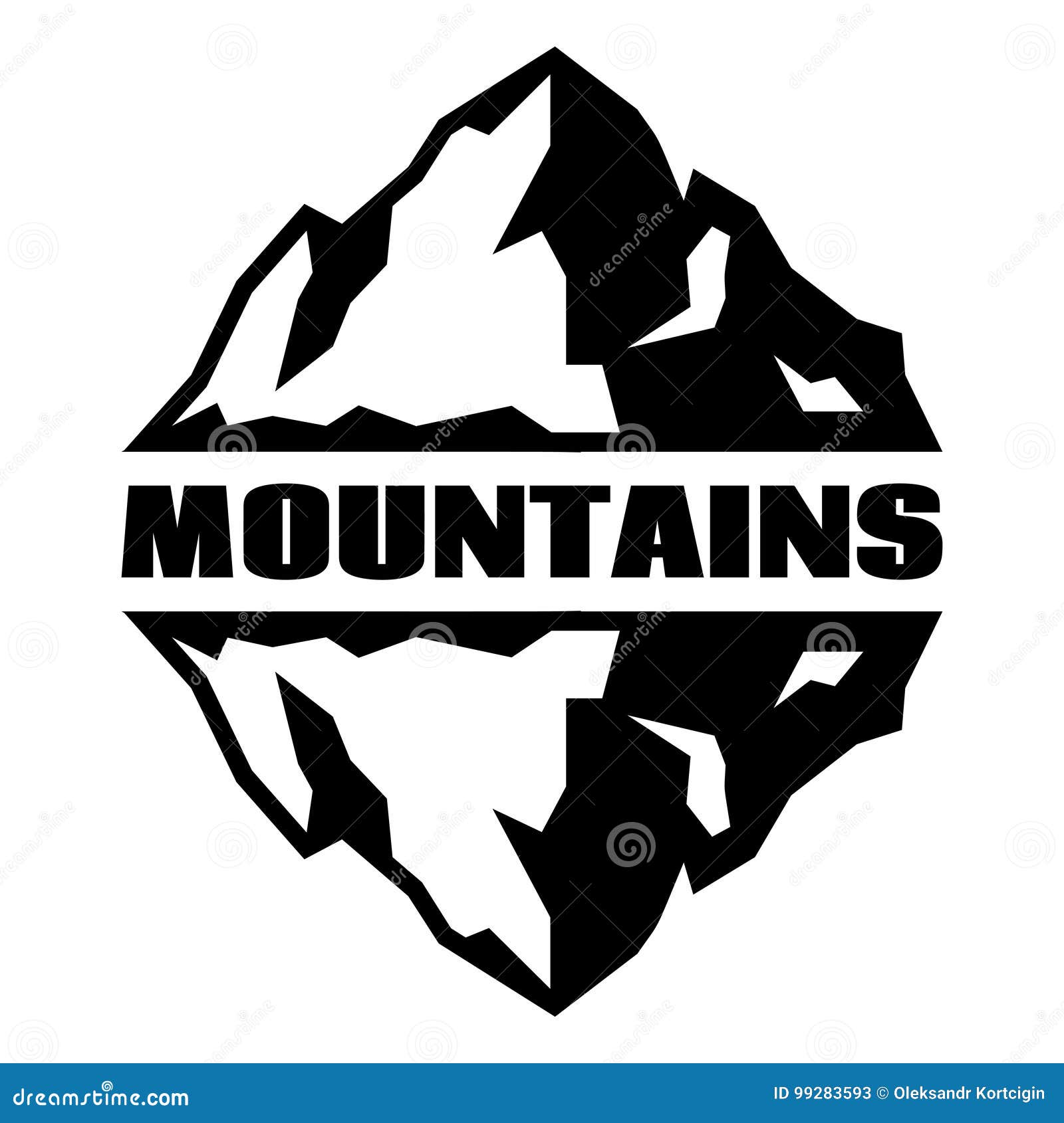Monochrome Pattern with Three Mountains. Vector Illustration Stock ...