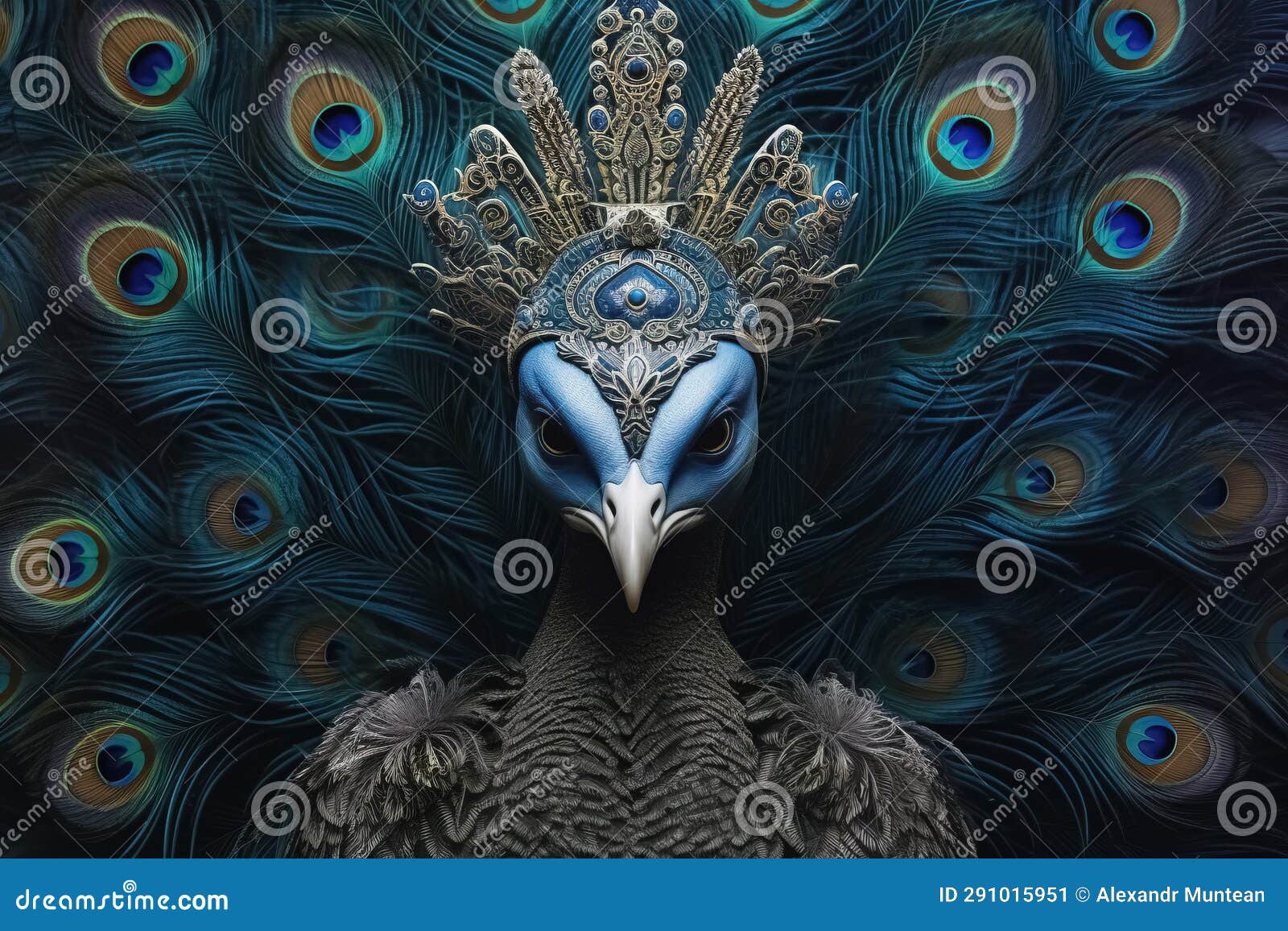 Monochrome Peacock Illustration Stippling Detailed Feather Pattern ...