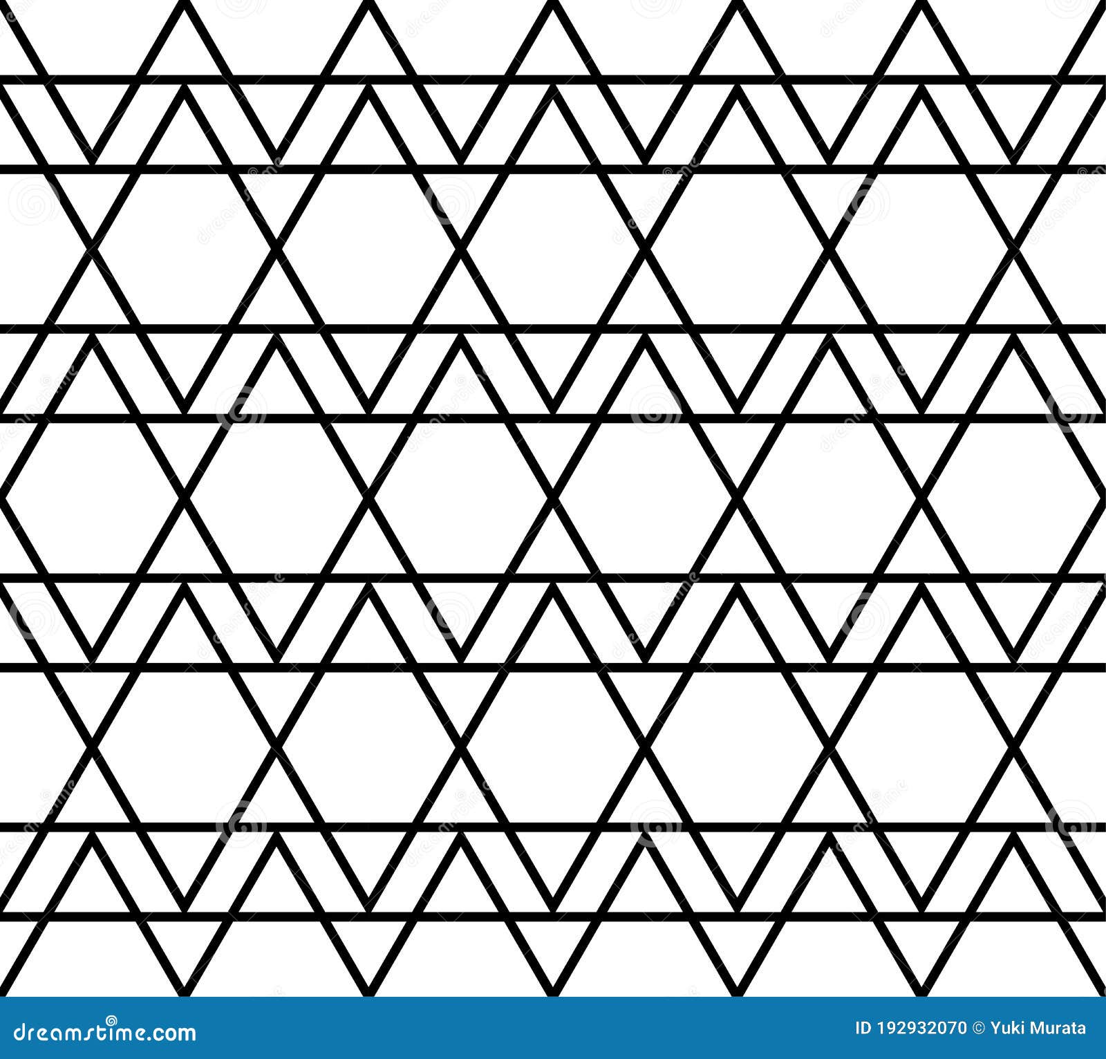 Monochrome Pentagram Seamless Japanese Pattern Stock Vector ...