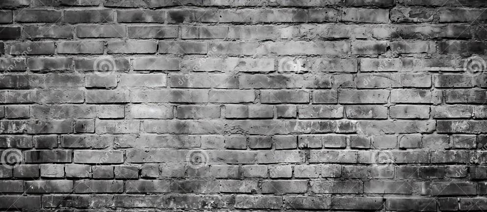 Monochrome Photo of a Brick Wall with Rectangular Patterns Stock Image ...
