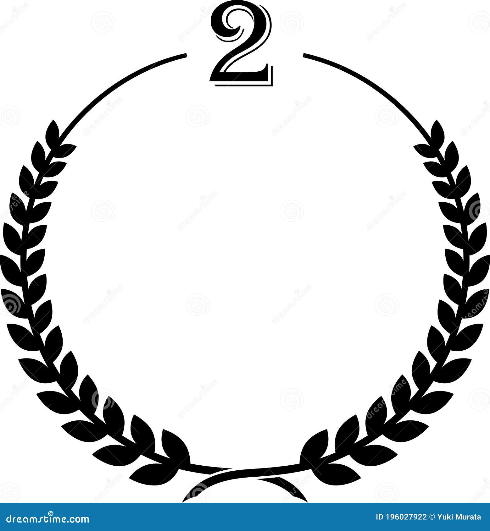 Monochrome Rank Round Frame of Laurel and Crown Stock Vector ...