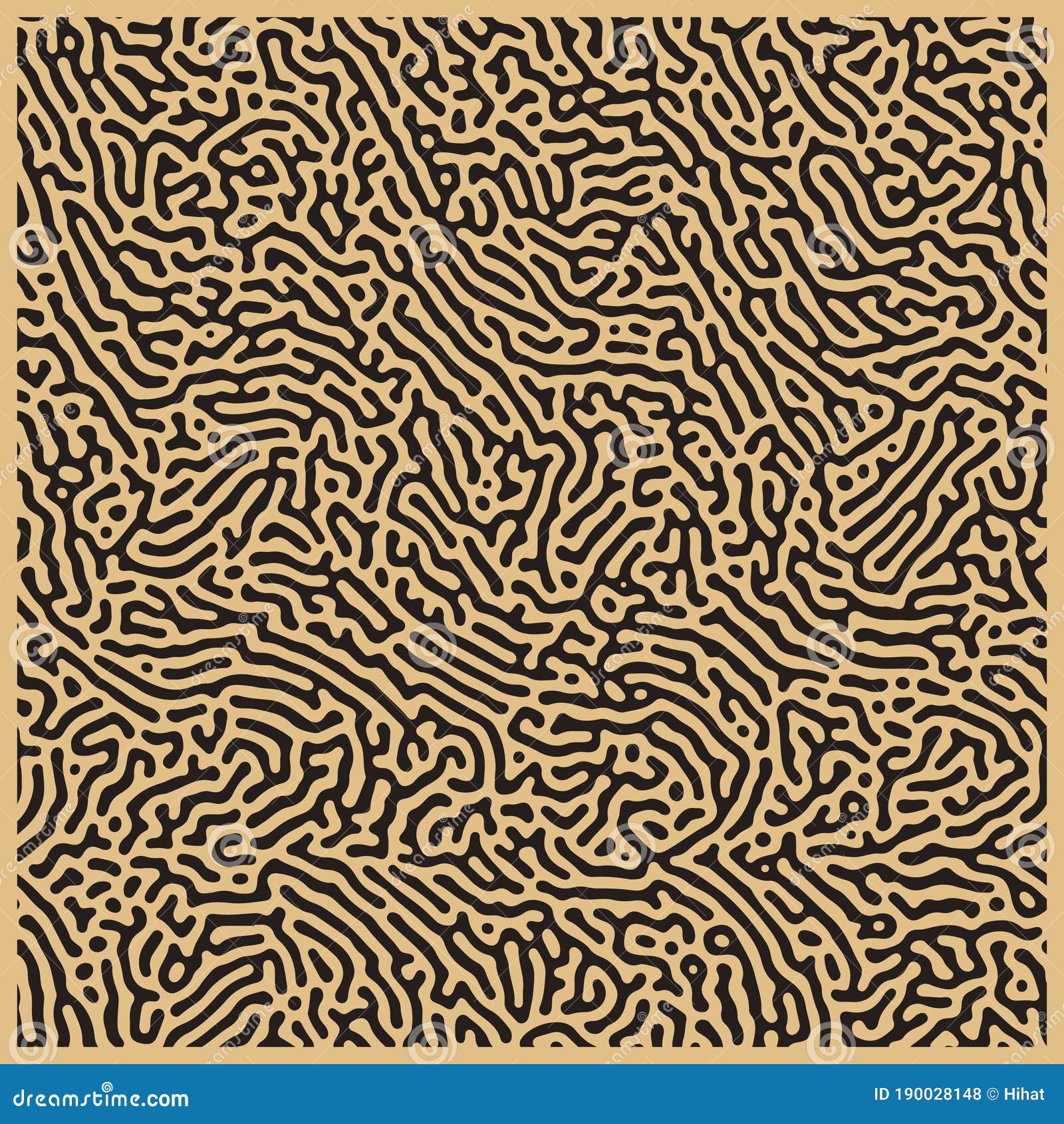 Monochrome Reaction Diffusion Seamless Pattern. Stock Vector ...