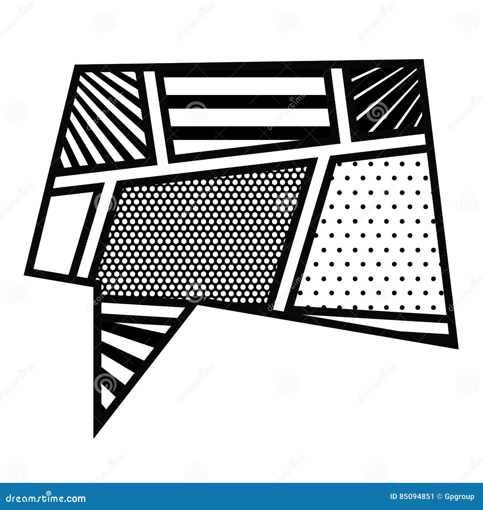 Monochrome Rectangle Callout in Pop Art Stock Vector - Illustration of ...