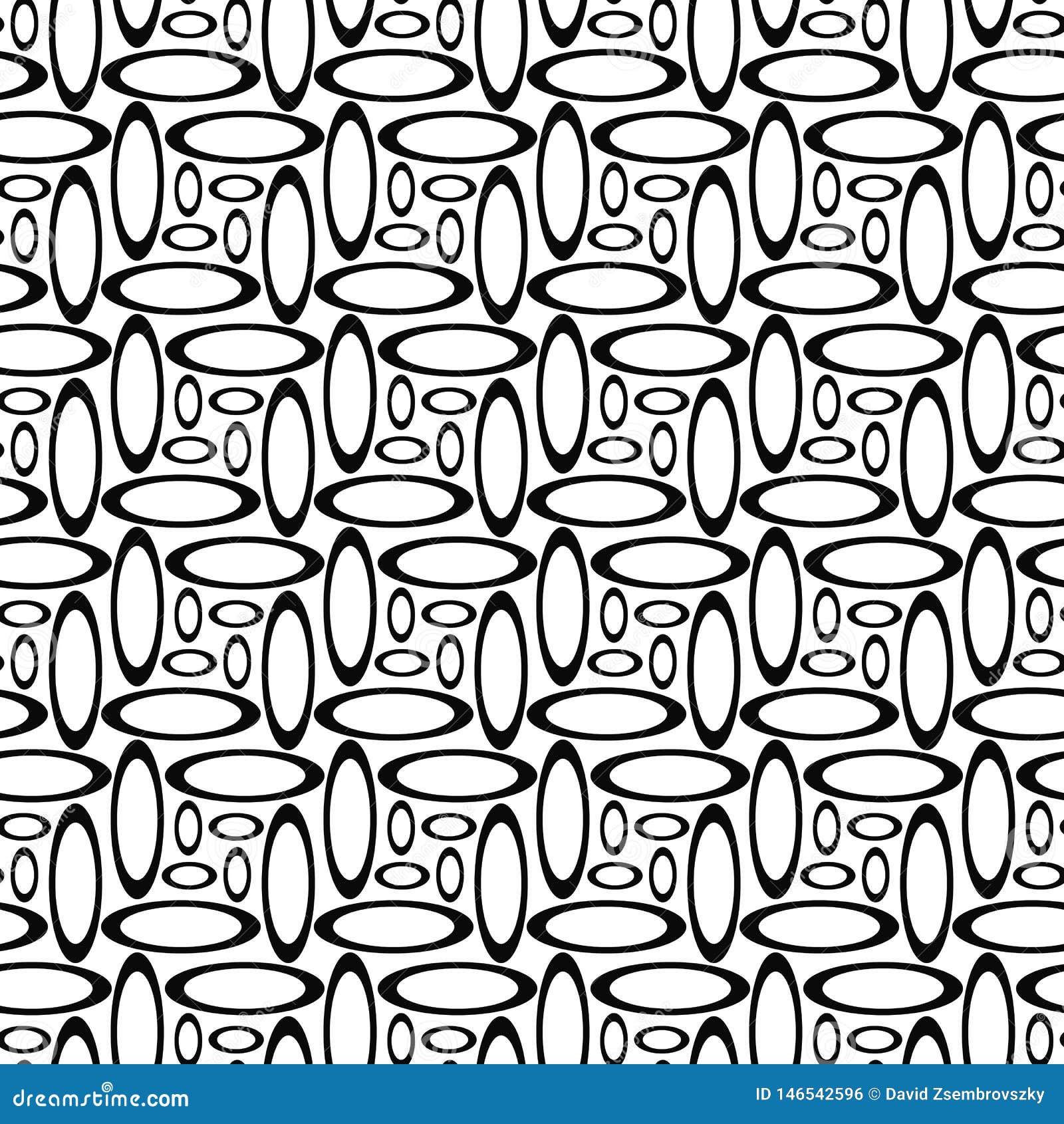 Monochrome Repeating Ellipse Pattern Stock Vector - Illustration of ...
