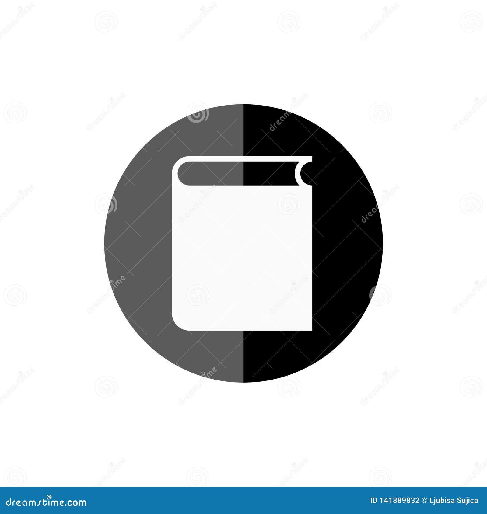 Monochrome round book icon stock vector. Illustration of diary - 141889832