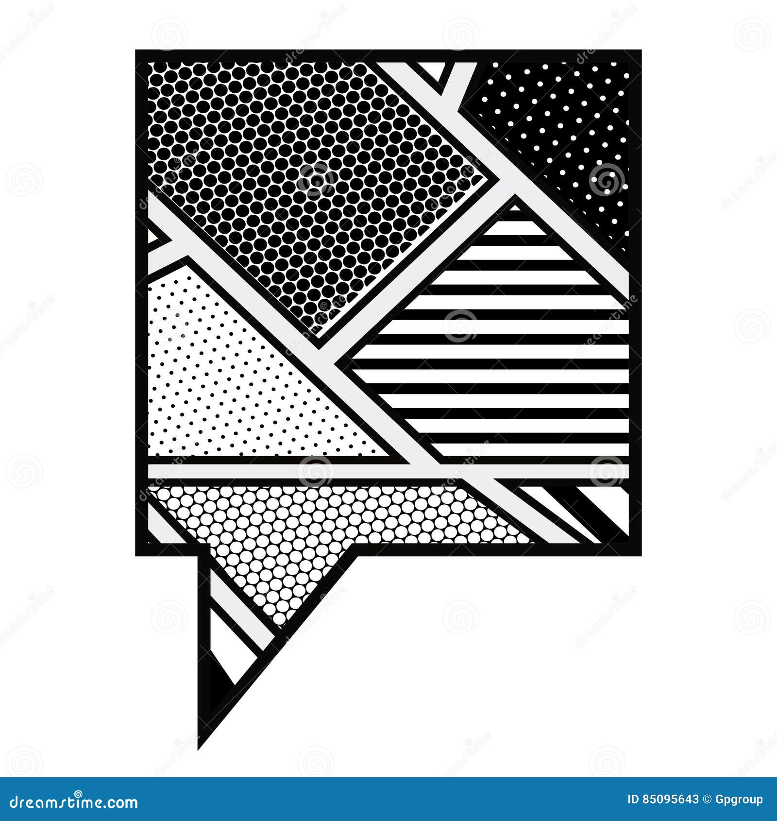 Monochrome Rounded Square Callout in Pop Art Stock Vector ...