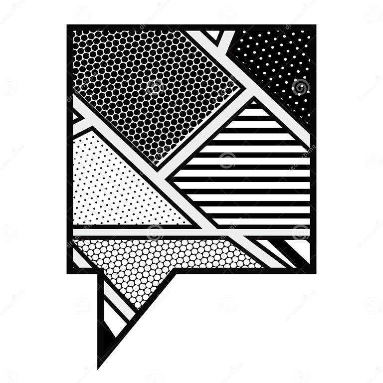 Monochrome Rounded Square Callout in Pop Art Stock Vector ...