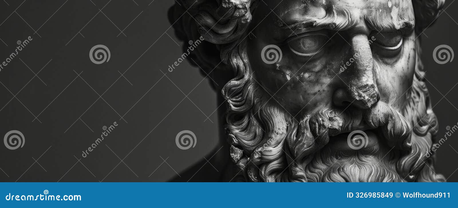 Monochrome Sculpture of Hades, the Greek God, with a Dark and Brooding ...