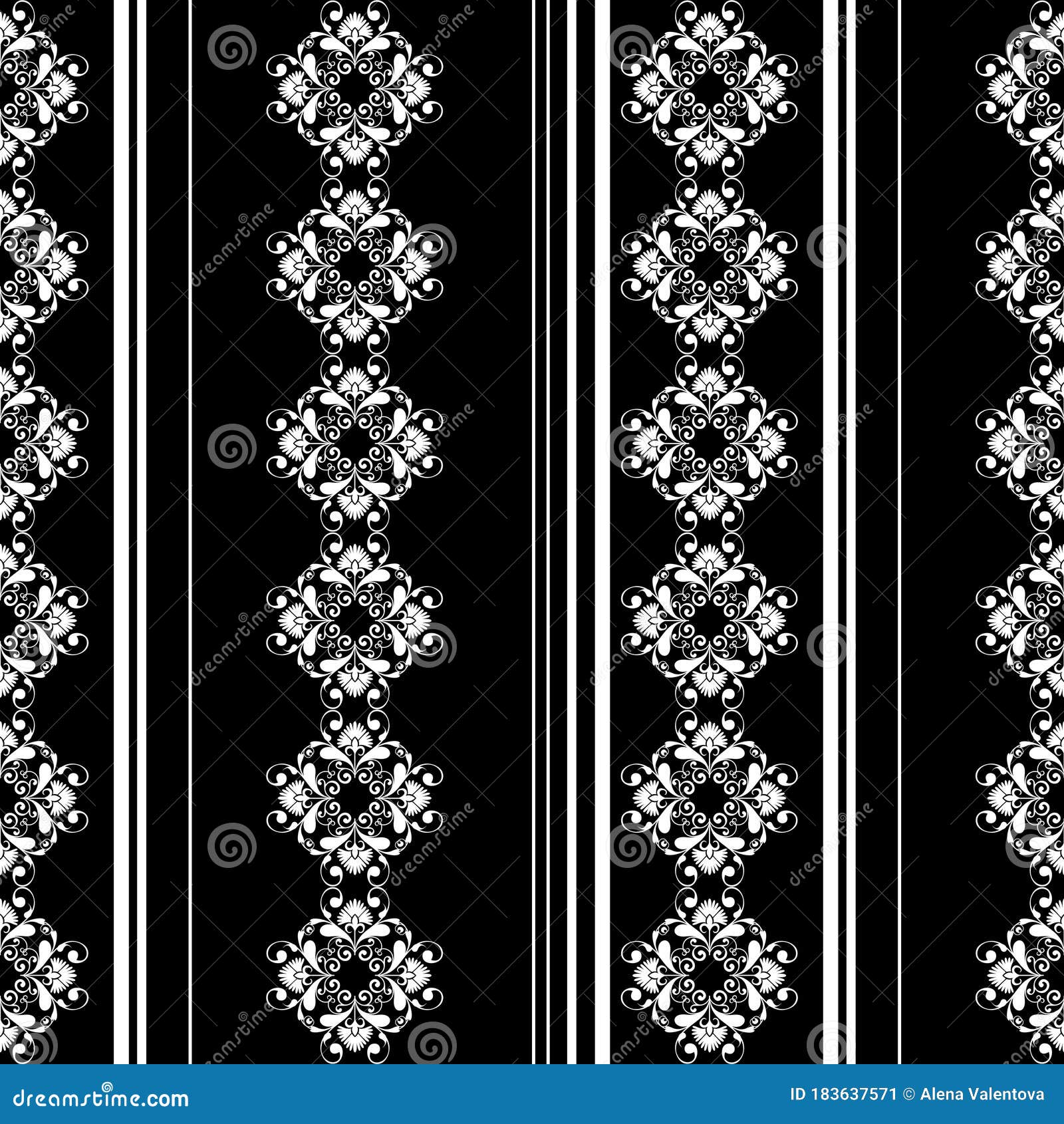 Monochrome Seamless Horizontal Pattern. Stock Illustration ...