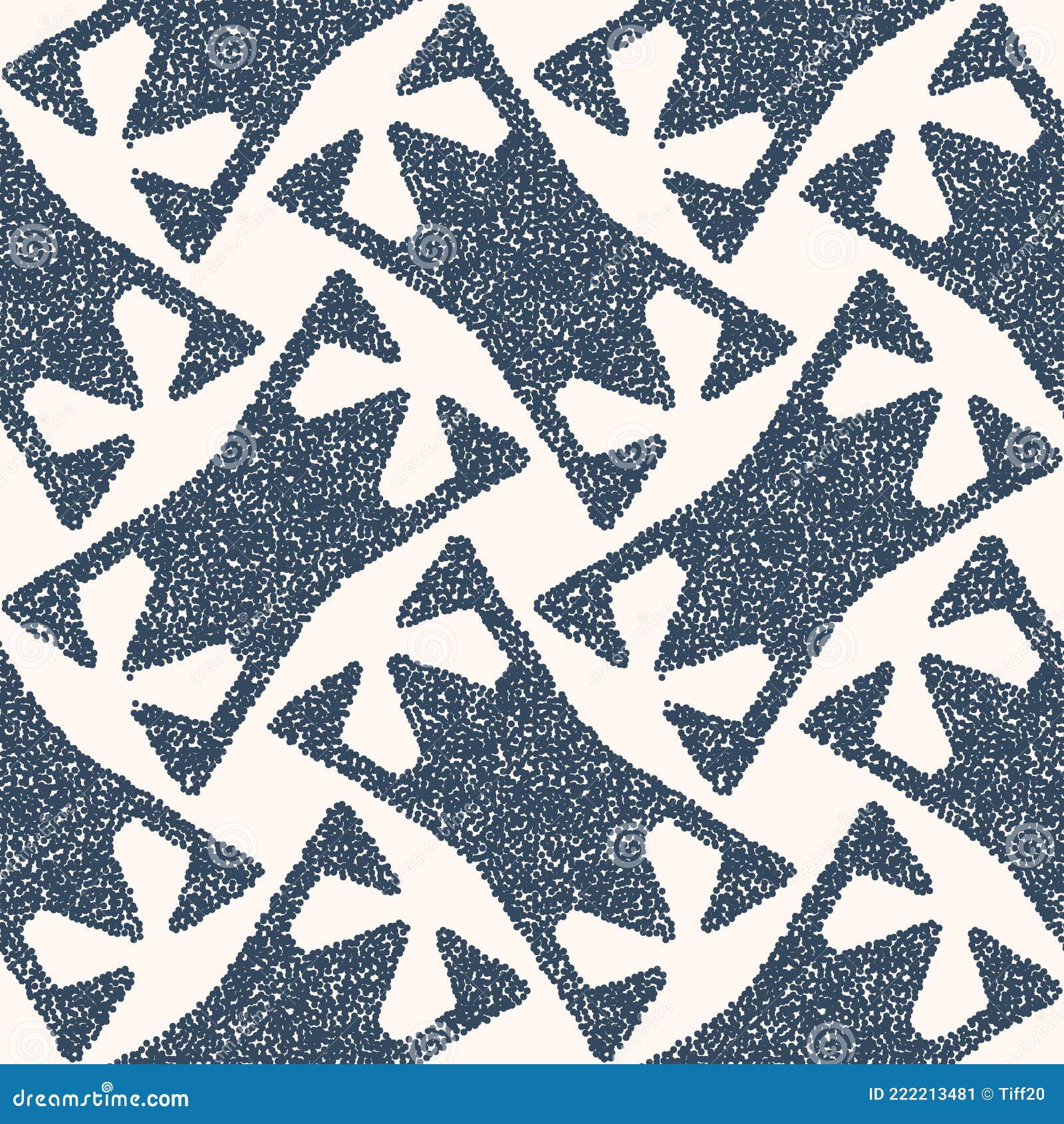 Seamless Pattern with Dotted Geometric Drawing Stock Vector ...