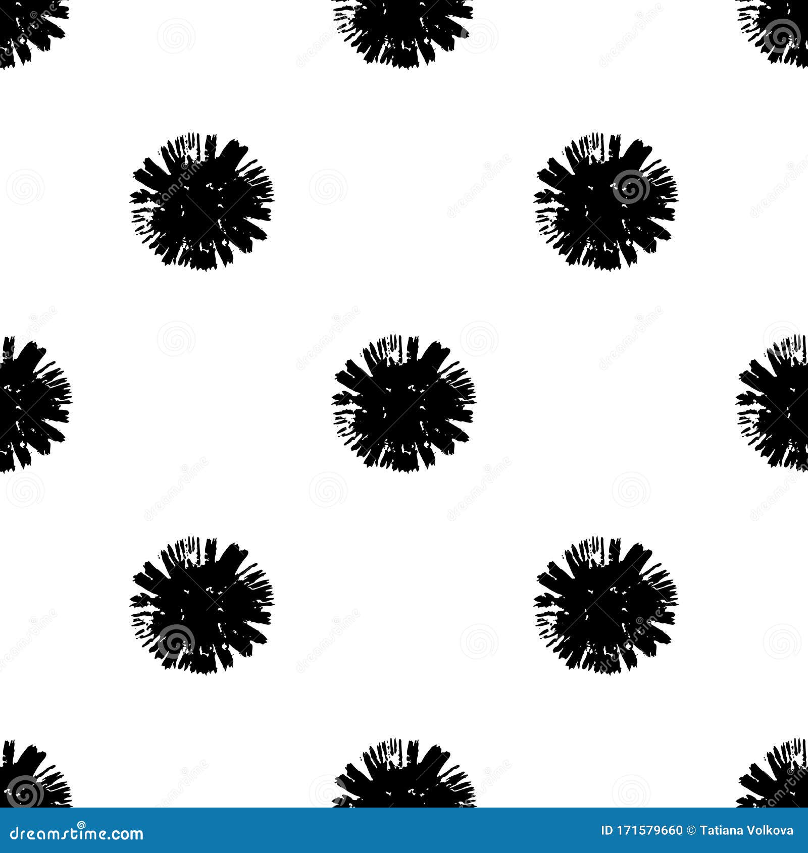 Monochrome Seamless Pattern. Paint Spots. Vector Illustration Stock ...