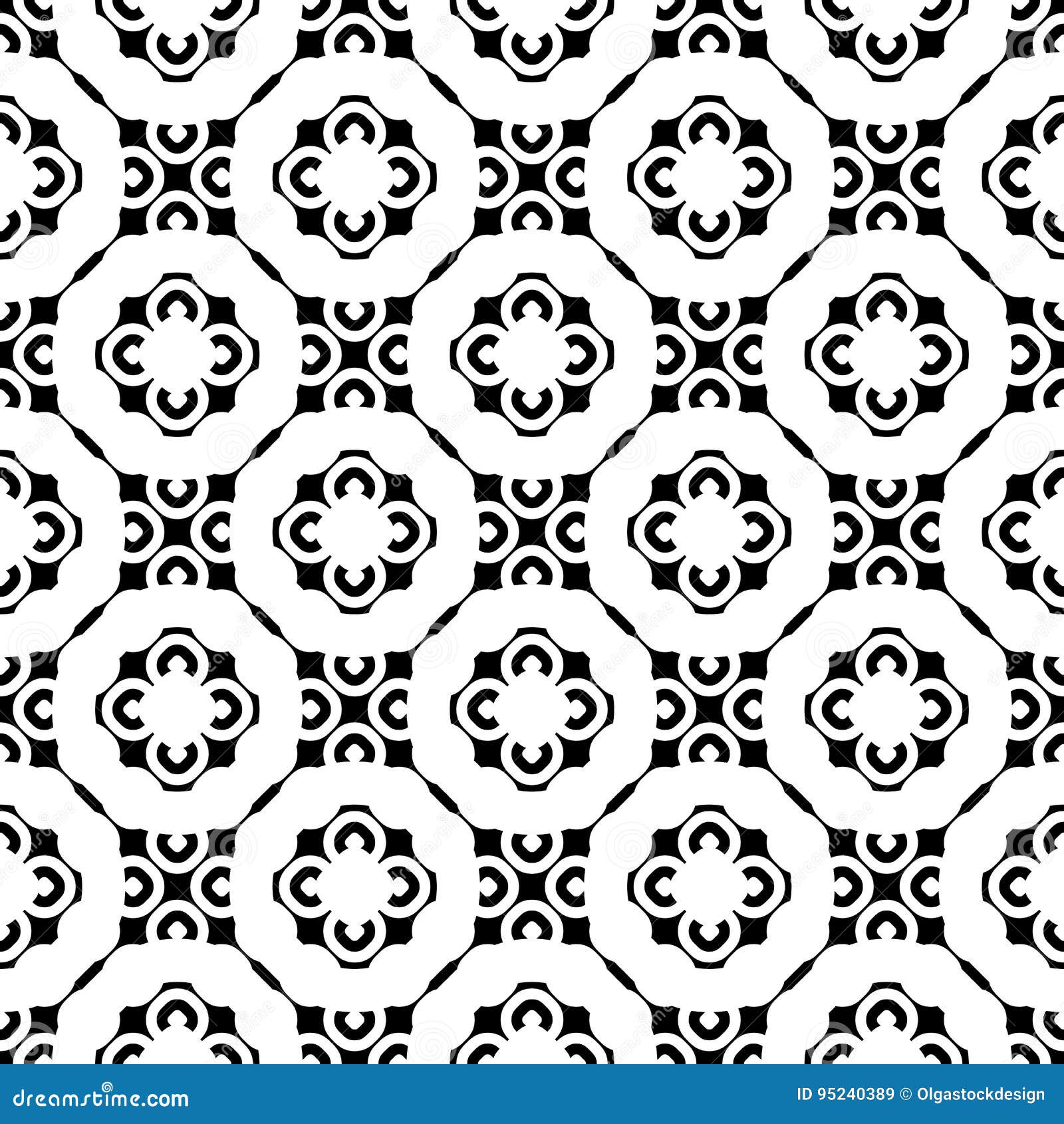 Monochrome Seamless Pattern, Rings Texture Stock Vector - Illustration ...