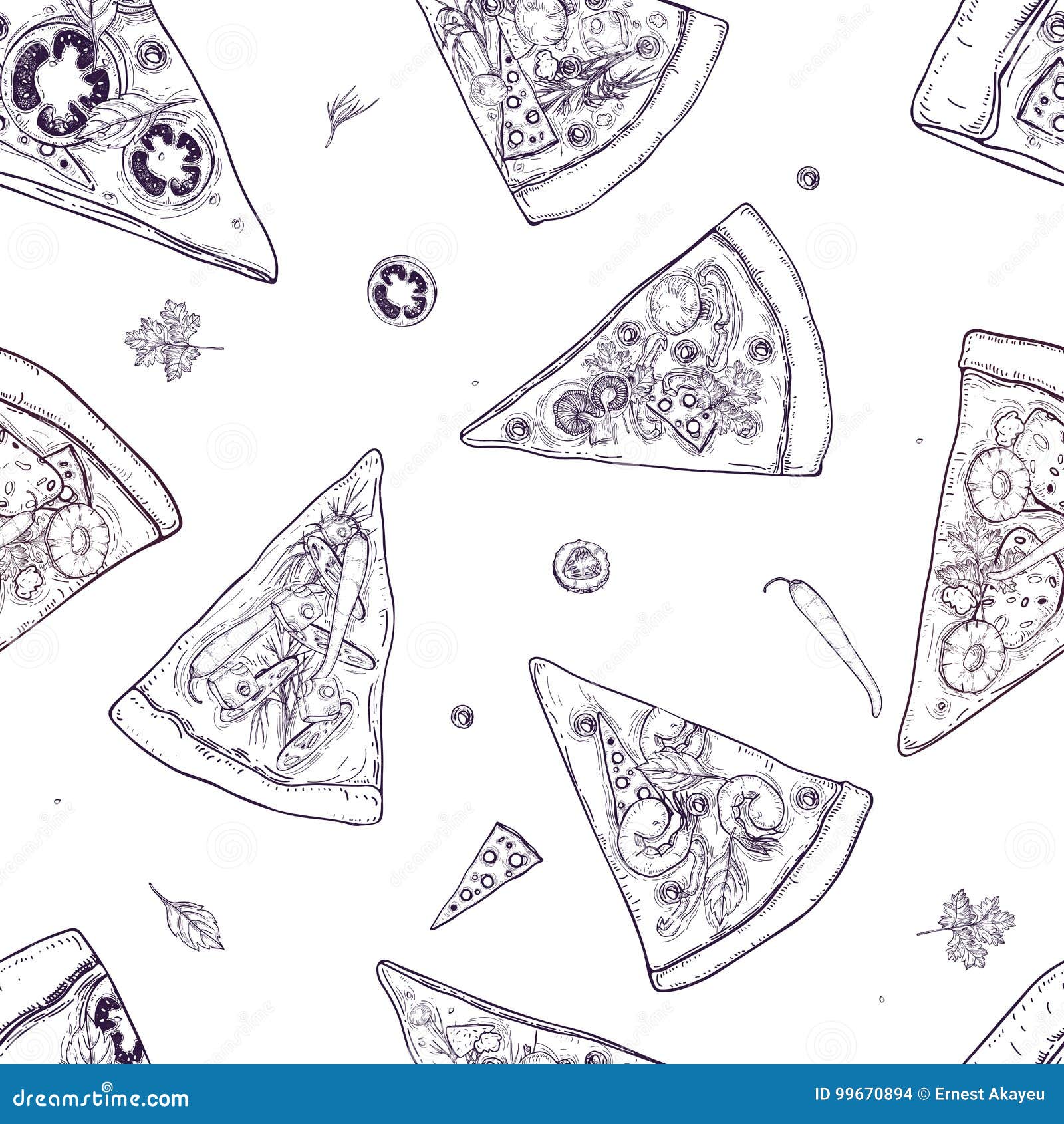 Different Pizza Types Poster Cartoon Template Vector Illustration ...