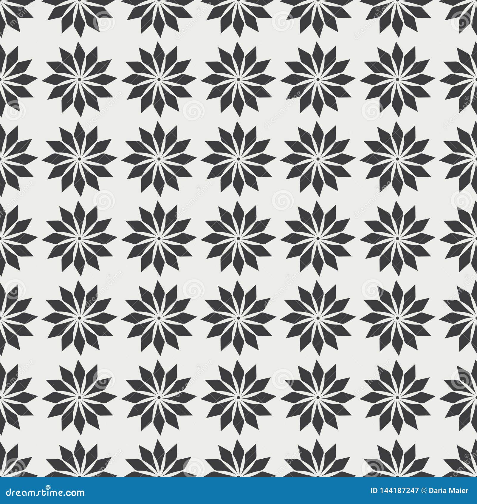 Monochrome Seamless Pattern with Stylish Decorative Elements Stock ...