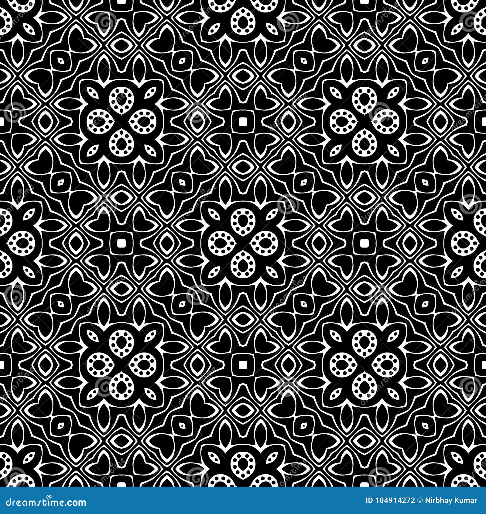 Monochrome Seamless Pattern in White Background Stock Vector ...