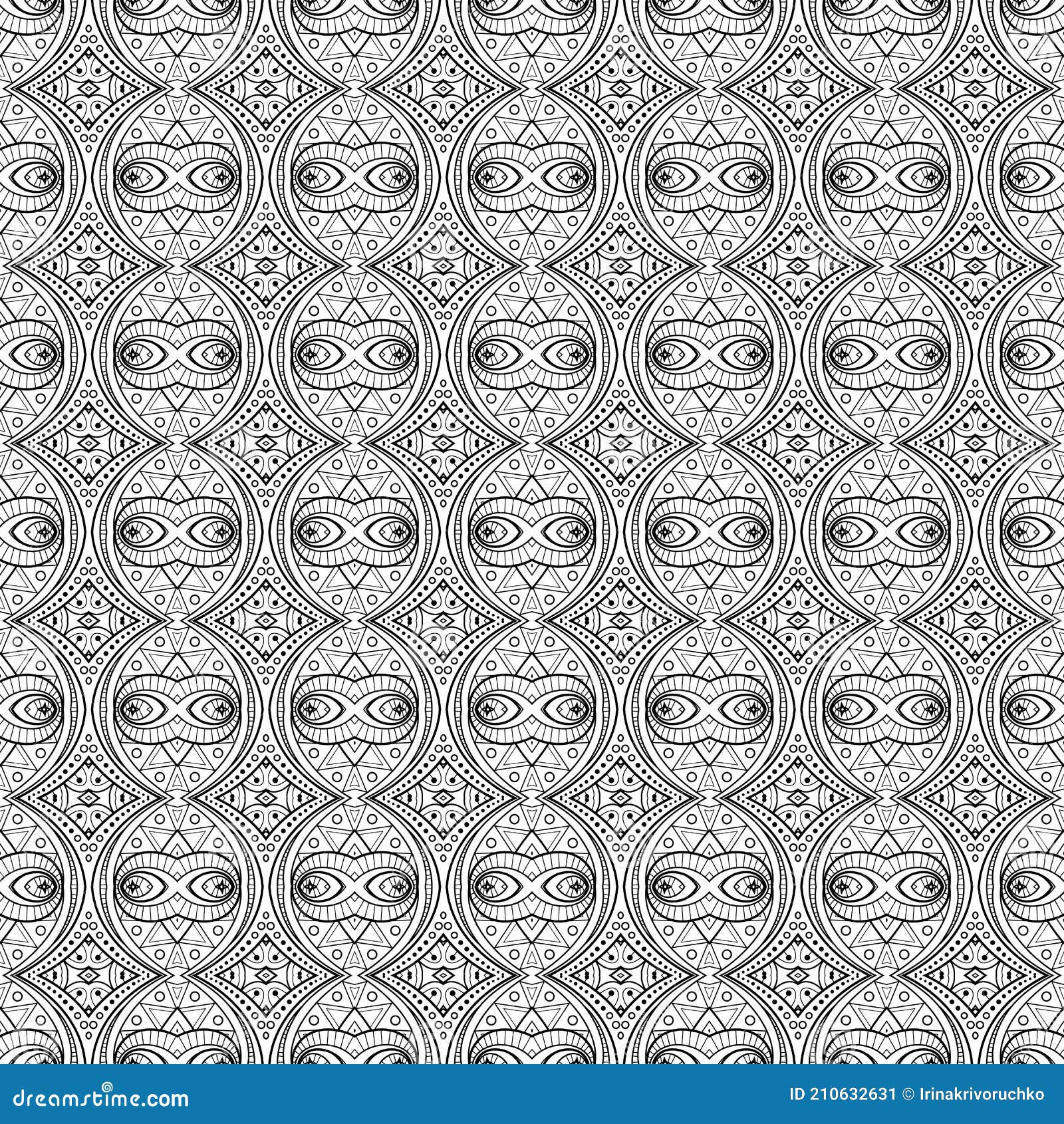 Monochrome Seamless Tile Pattern, Complex Ornament Stock Vector ...