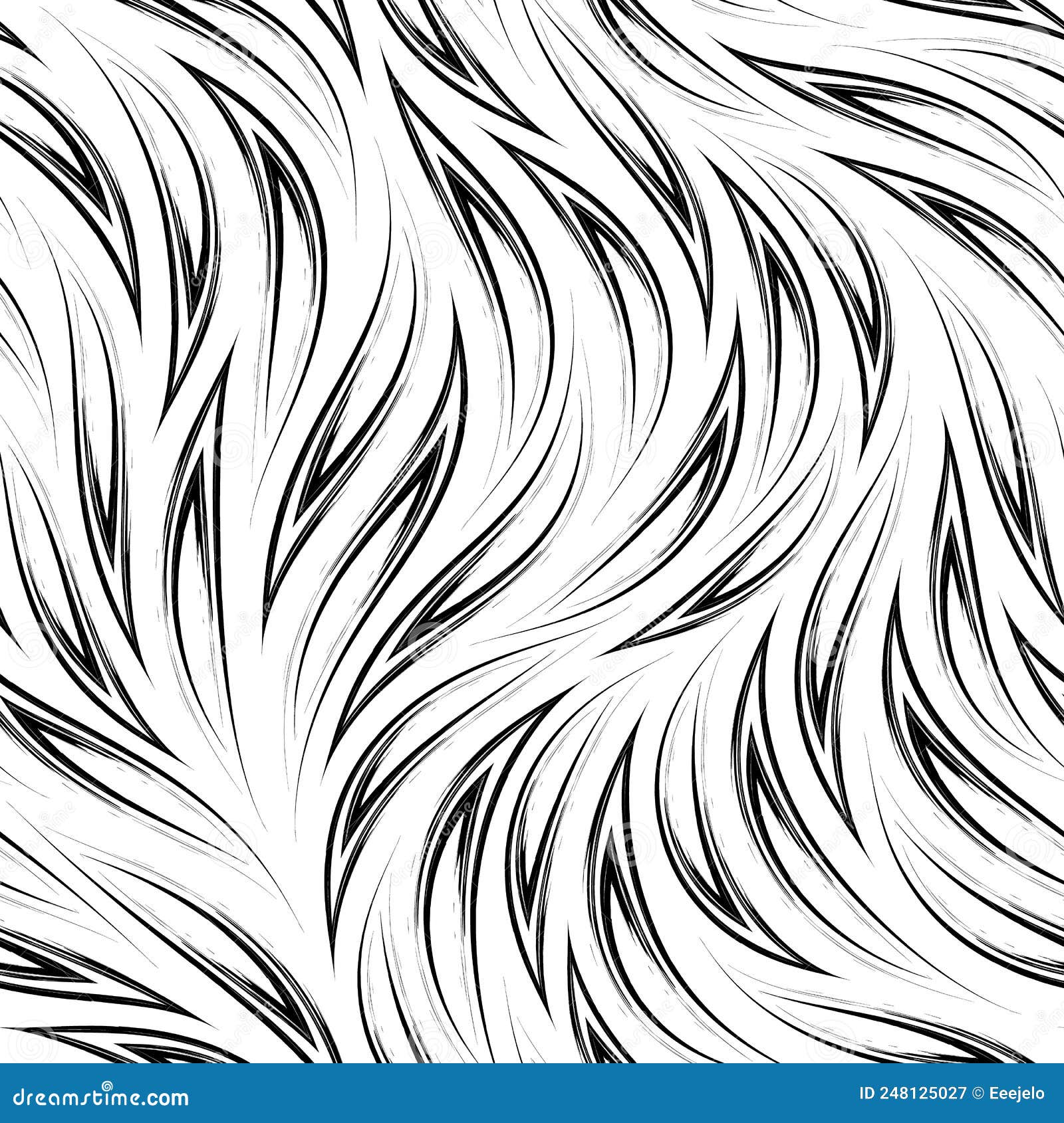 Monochrome Seamless Vector Pattern. Stylized Flames or Fire Stock ...