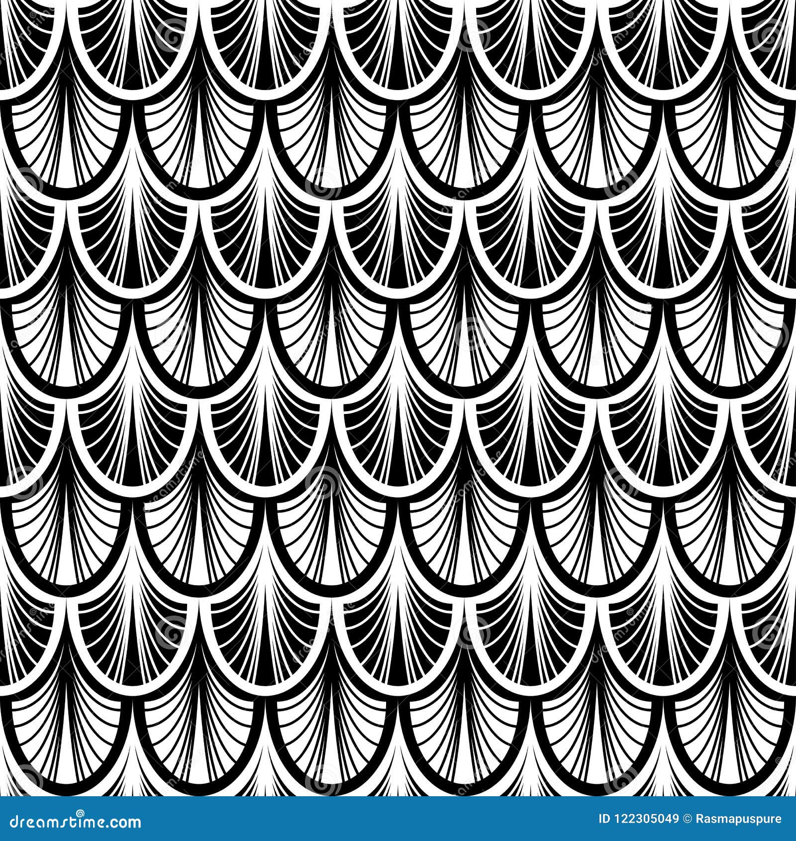 Monochrome Divided Scale Seamless Pattern Stock Vector - Illustration ...