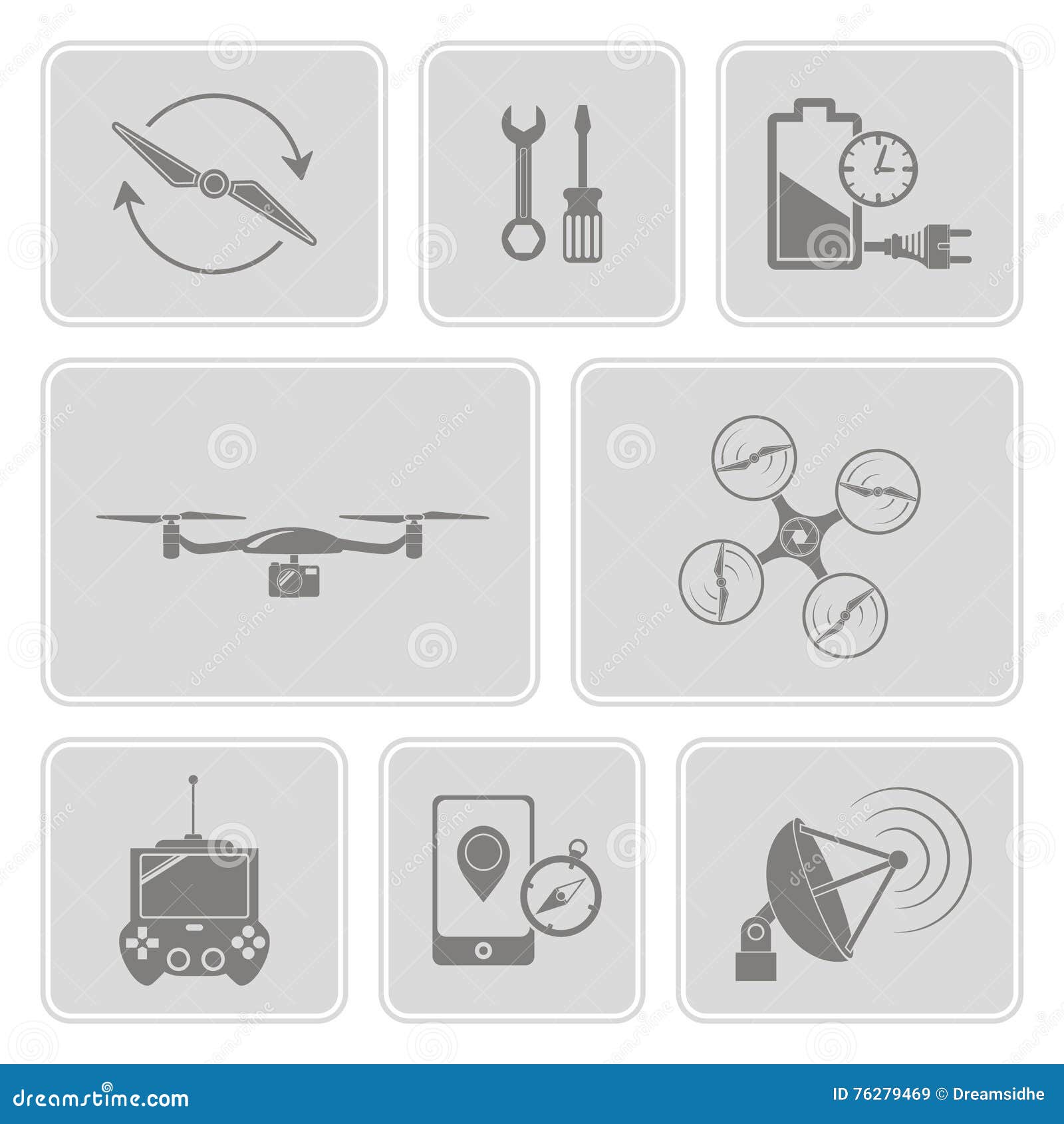 Drone Icons Vector Illustration | CartoonDealer.com #72756502