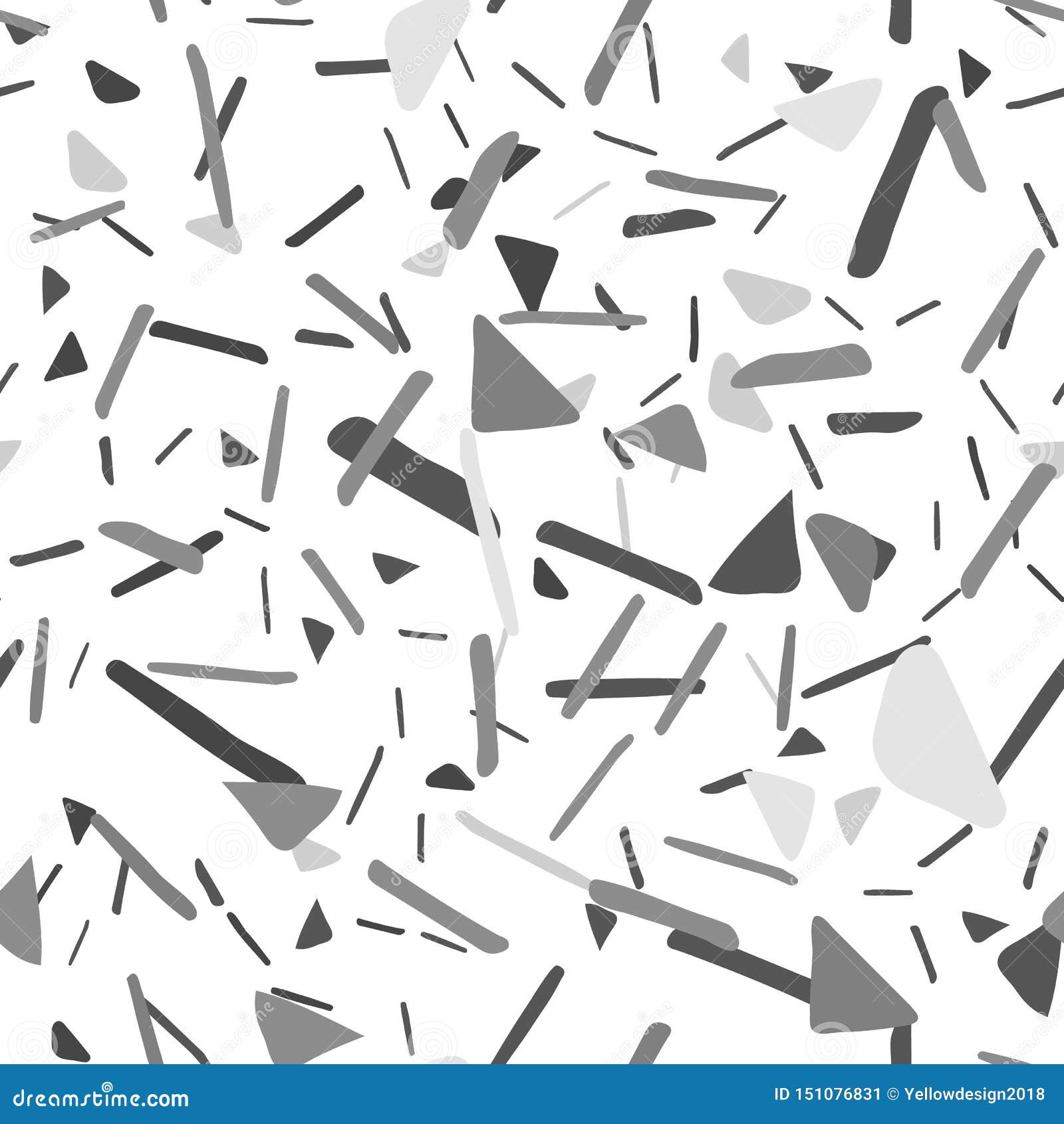 Abstract Chaotic Shapes and Elements Seamless Pattern Stock ...