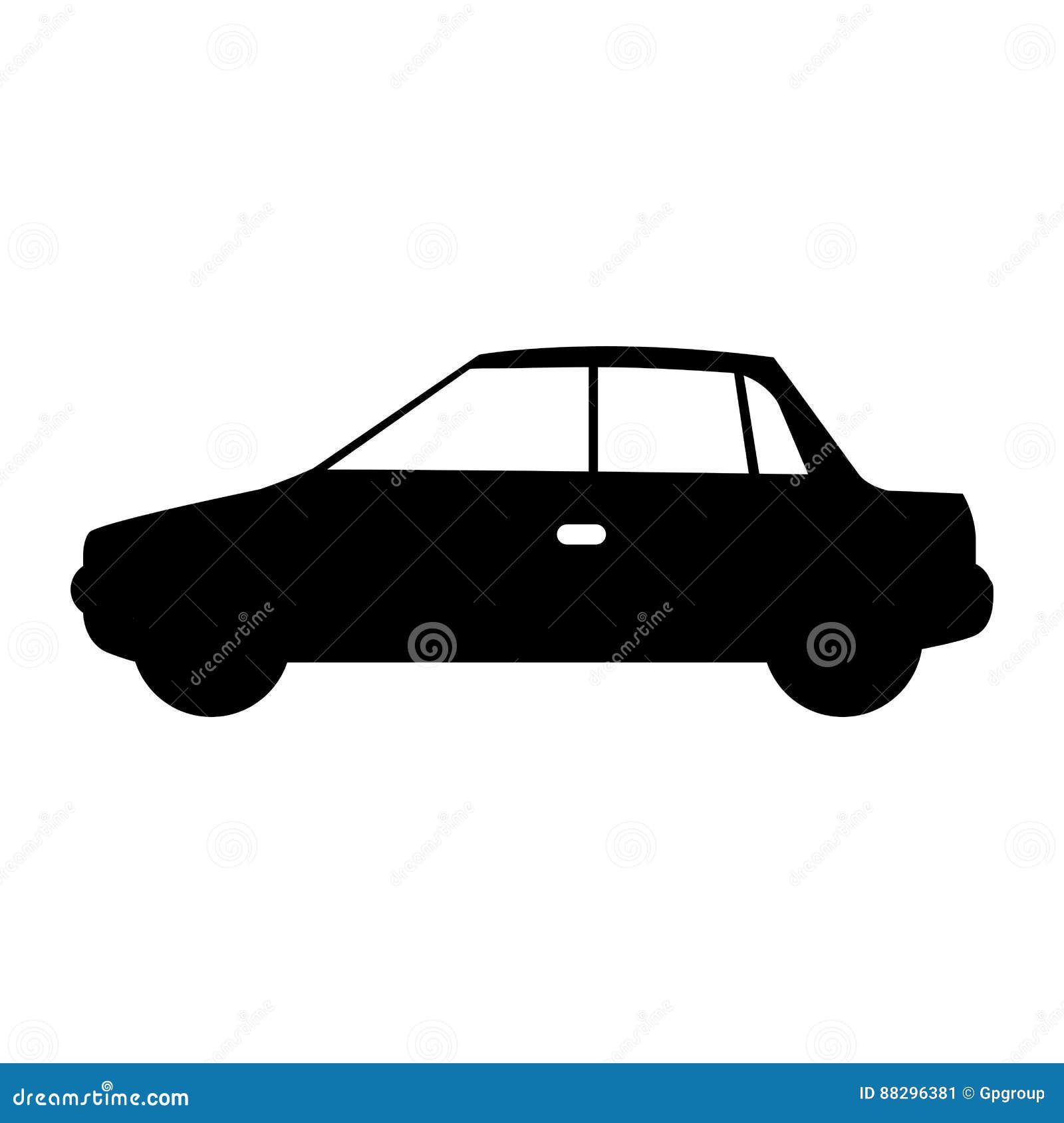 Monochrome Silhouette Automobile of Side View Stock Illustration ...