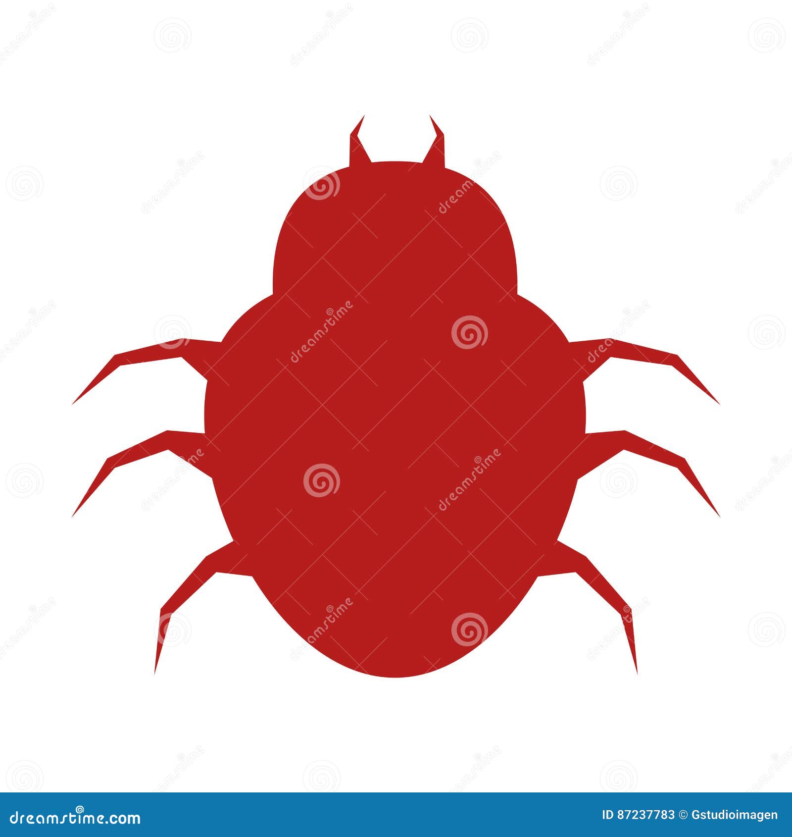 Monochrome Silhouette with Beetle Virus Stock Vector - Illustration of ...