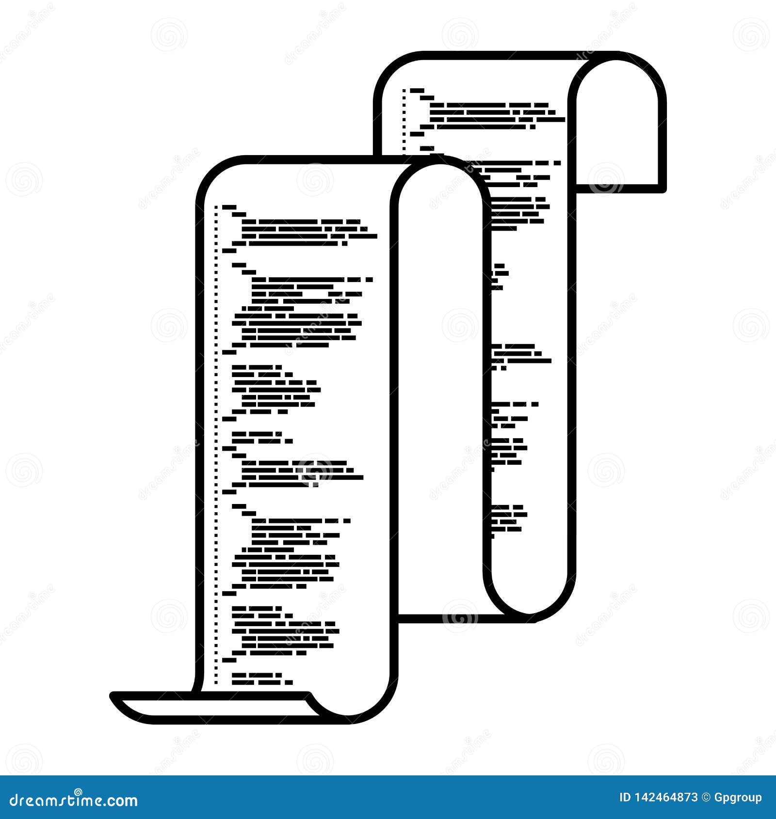 Monochrome Silhouette of Continuously Sheet with Printed Source Code ...