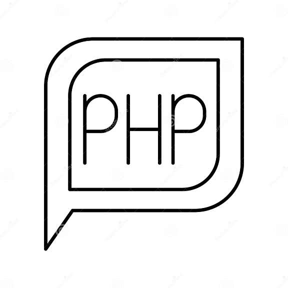 Monochrome Silhouette Dialogue Square with Tail with Php Symbol Stock Vector - Illustration of ...