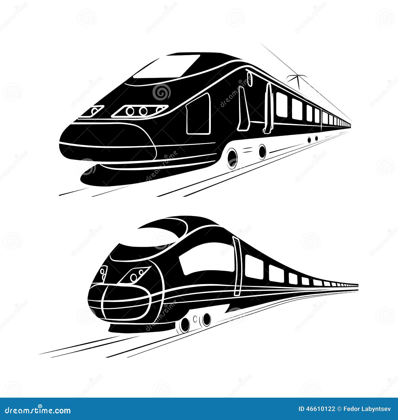 Passenger Train Clipart Black And White