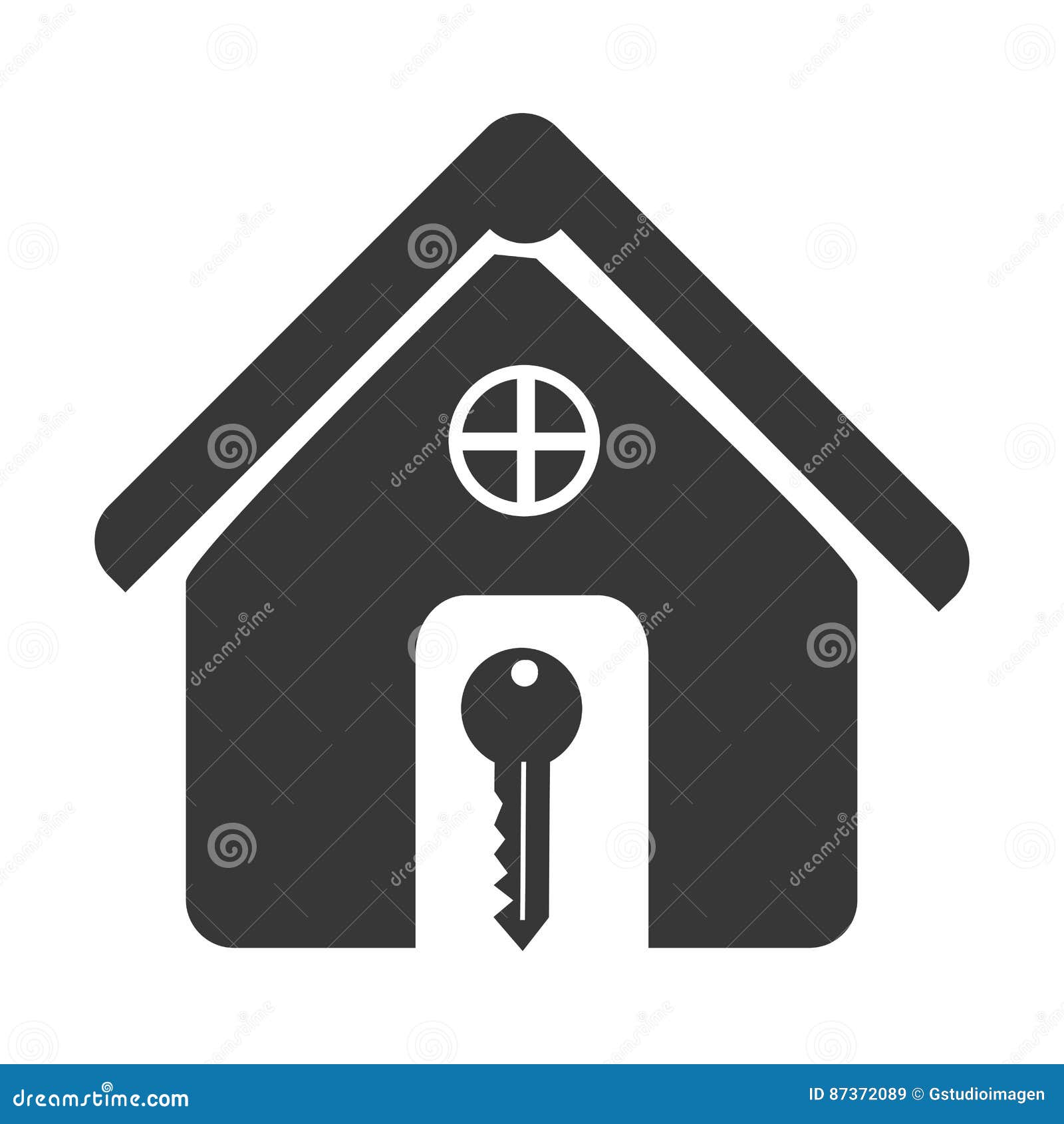 Monochrome Silhouette House and Key Icon Stock Vector - Illustration of ...
