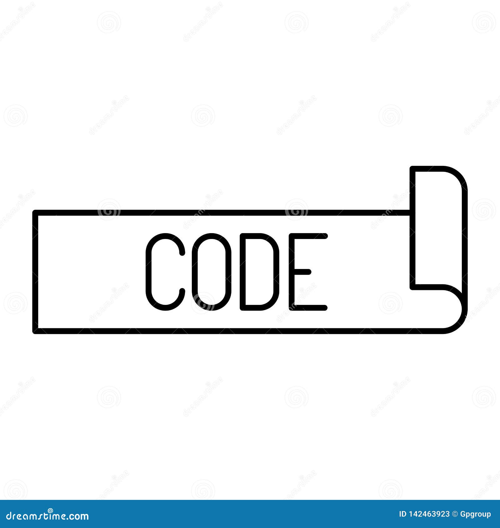 Monochrome Silhouette Label Text of Code Stock Vector - Illustration of ...